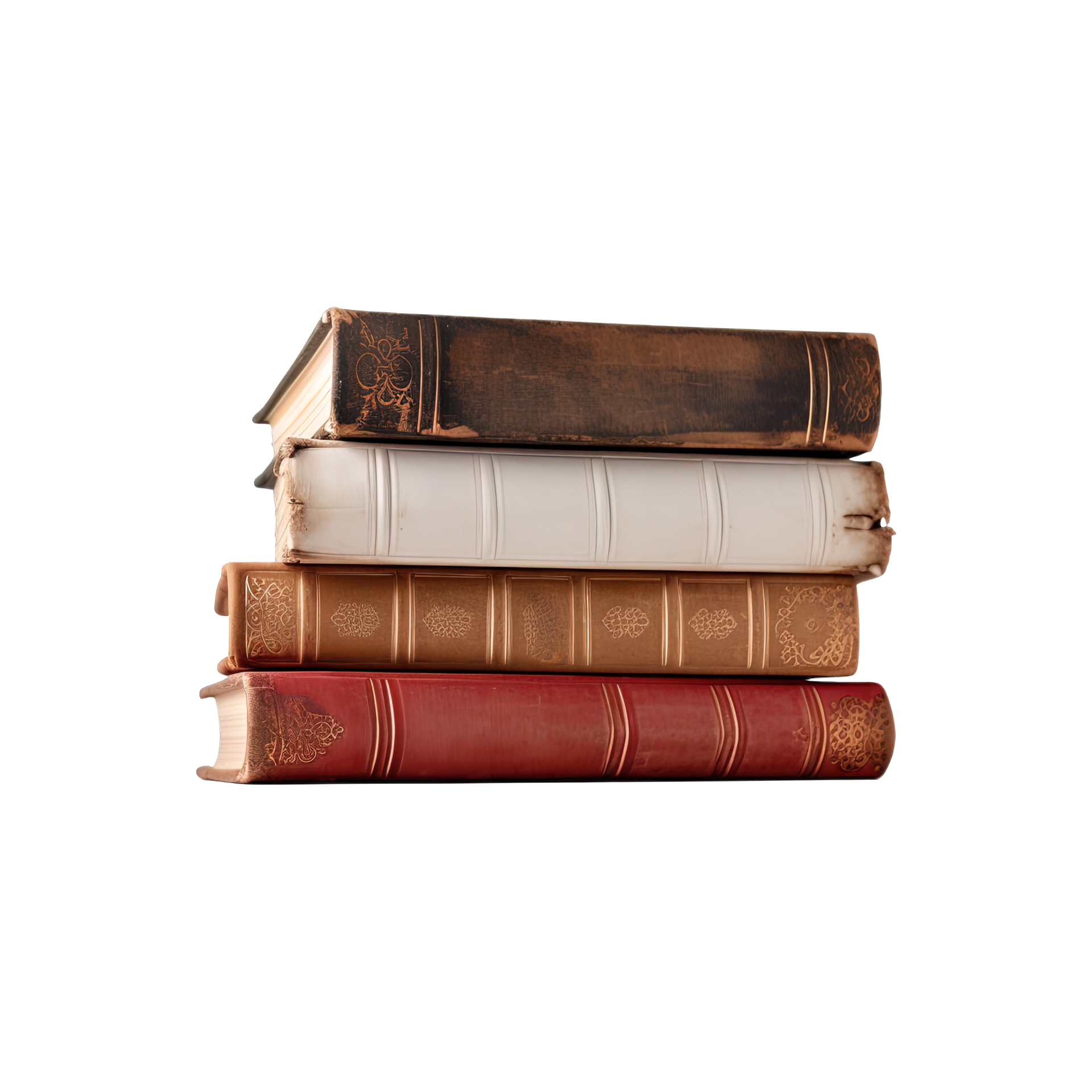 A Pile Of Old Books On A Transparent Background With Copy Space a-pile-of-old-books-on-a-transparent-background-with-copy-space