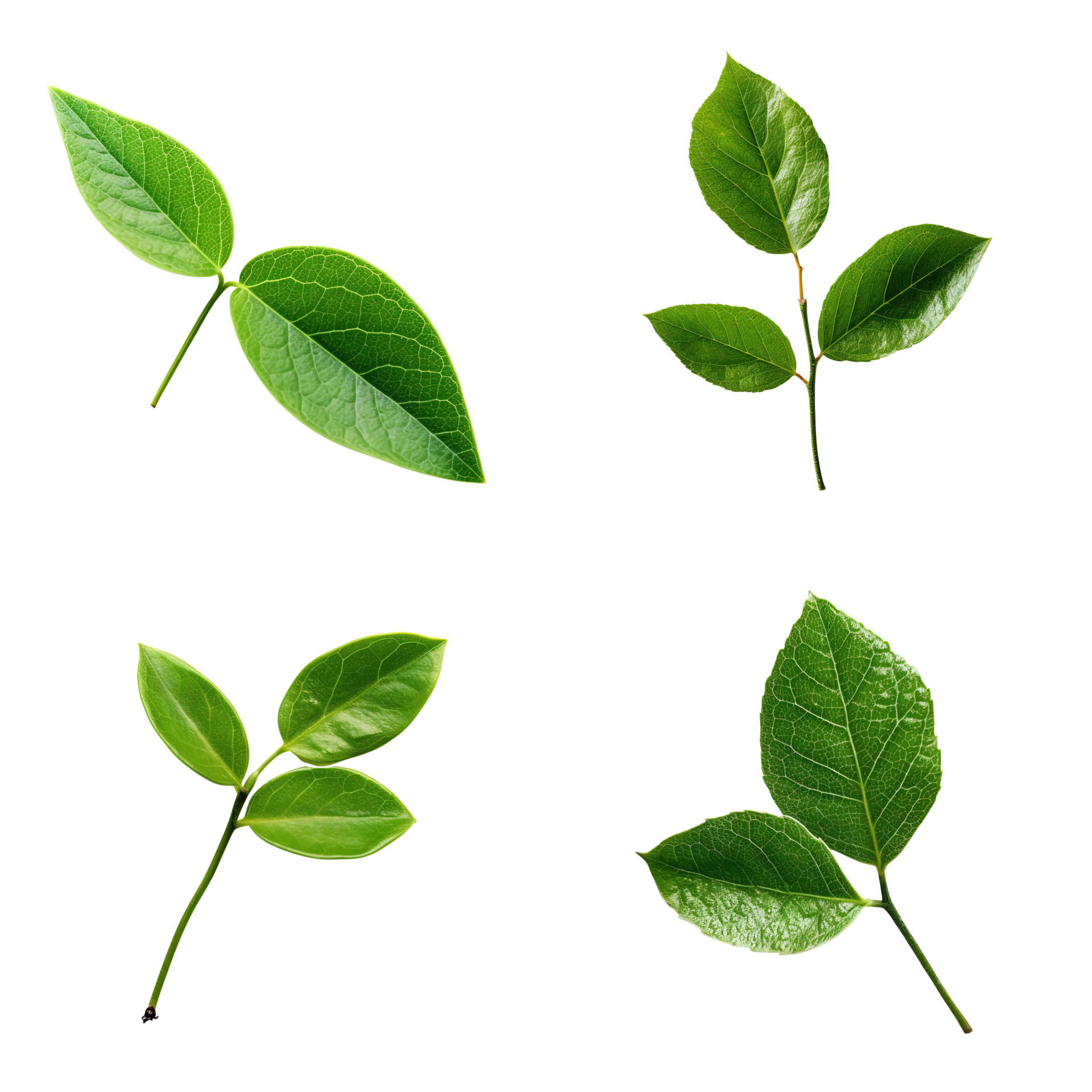 Top view tropical green leaves collection on transparent background. 24107893 PNG