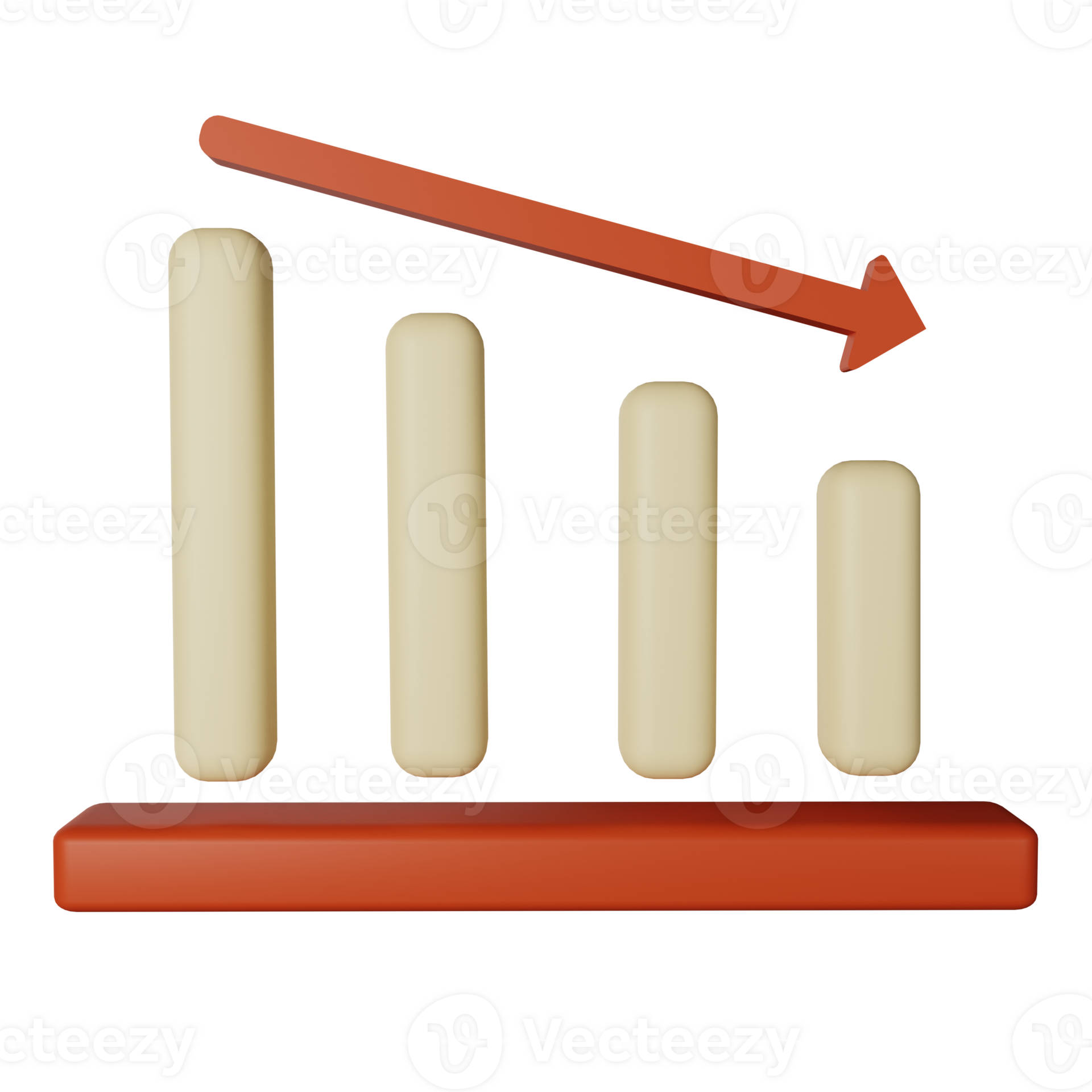 3d icon decrease isolated on transparent background 24109425 PNG