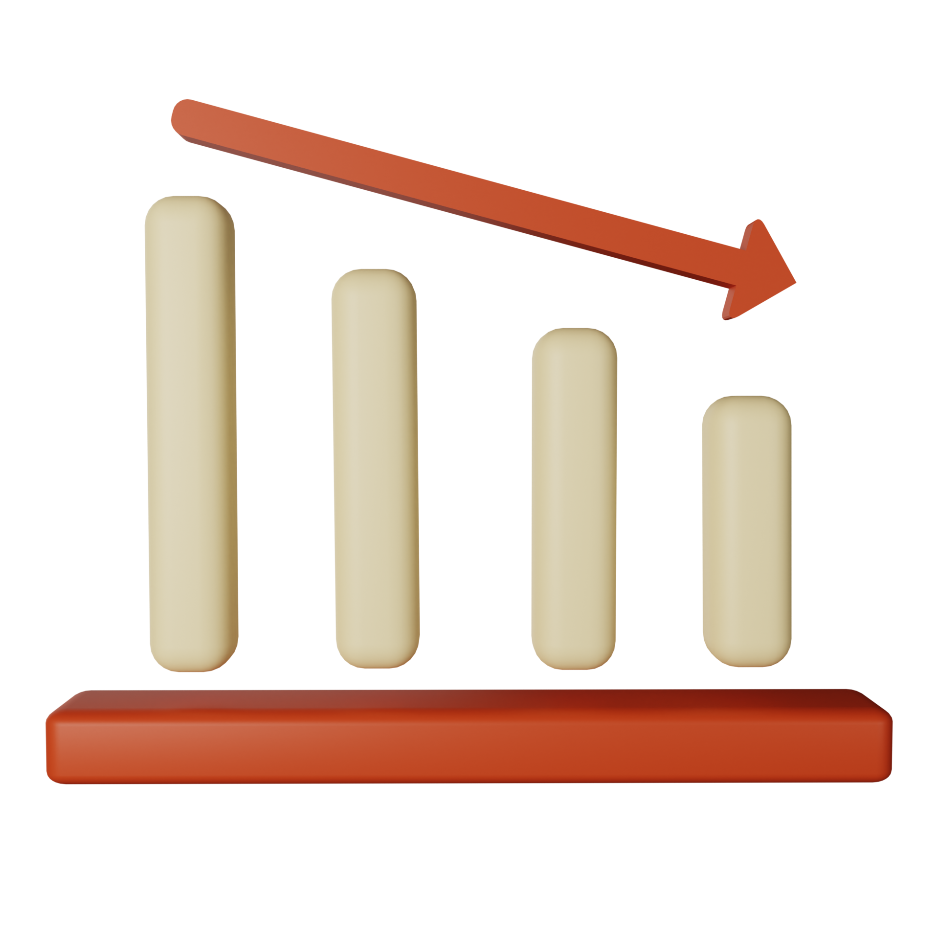 3d icon decrease isolated on transparent background 24109425 PNG