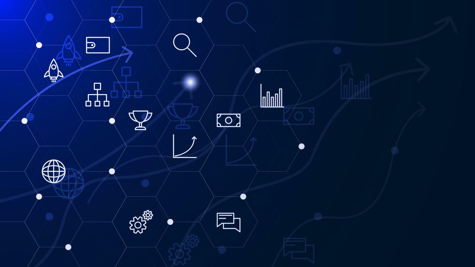 Business process management background. Business process workflow or automated business system ...