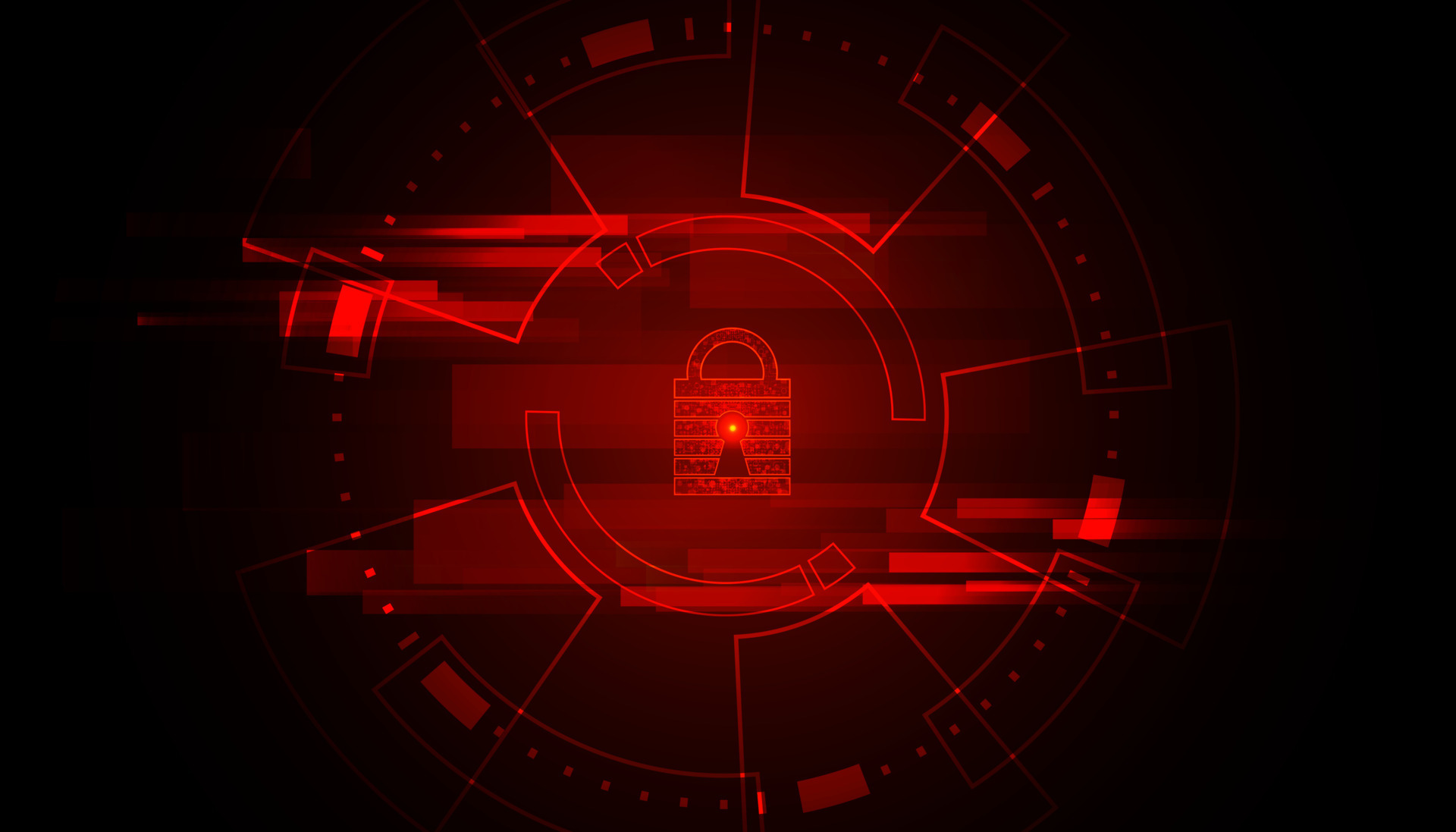 Abstract Circle Digital Cyber Security Padlock Connection And