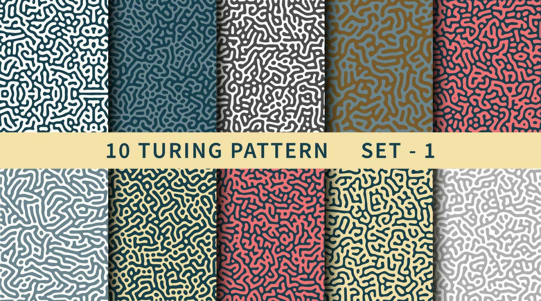 Monochrome Reaction Diffusion Abstract Turing Pattern Background Collection 24110508 Vector Art