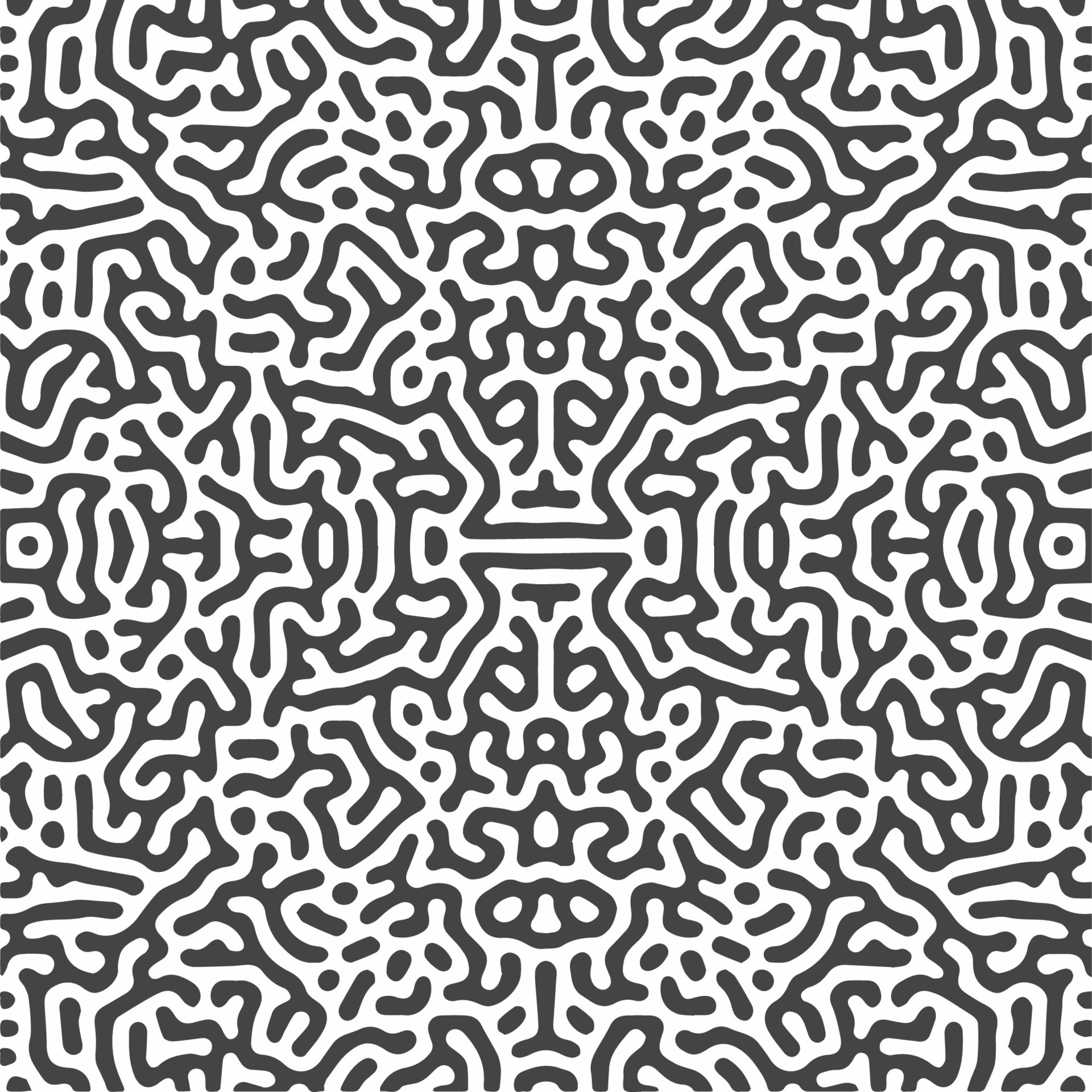 Monochrome Reaction Diffusion Organic Turing Pattern Background
