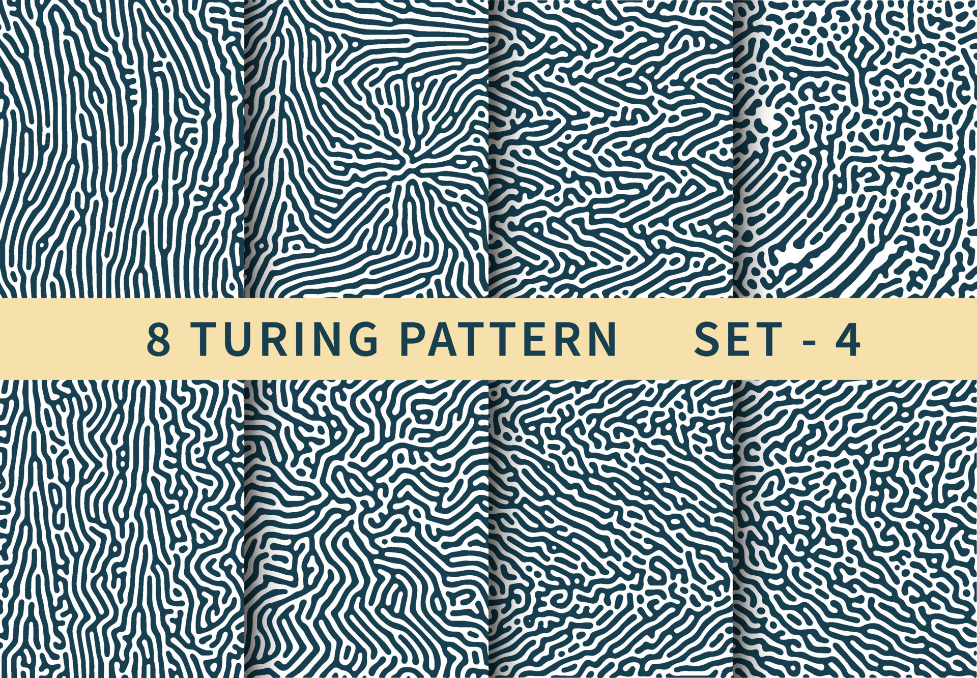 Monochrome reaction diffusion Organic wavy line shapes abstract turing ...
