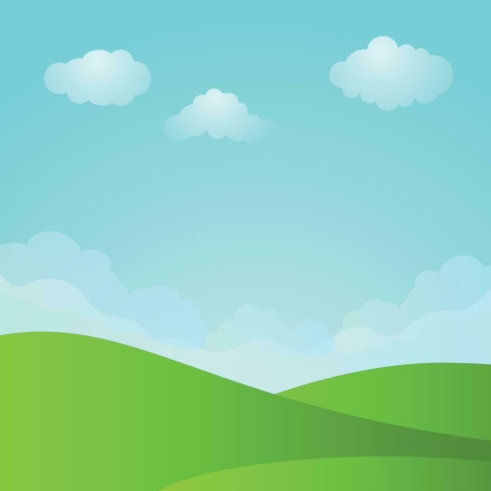 Bright Natural Landscape With Sky Clouds And Grass 24112589 Vector Art At Vecteezy