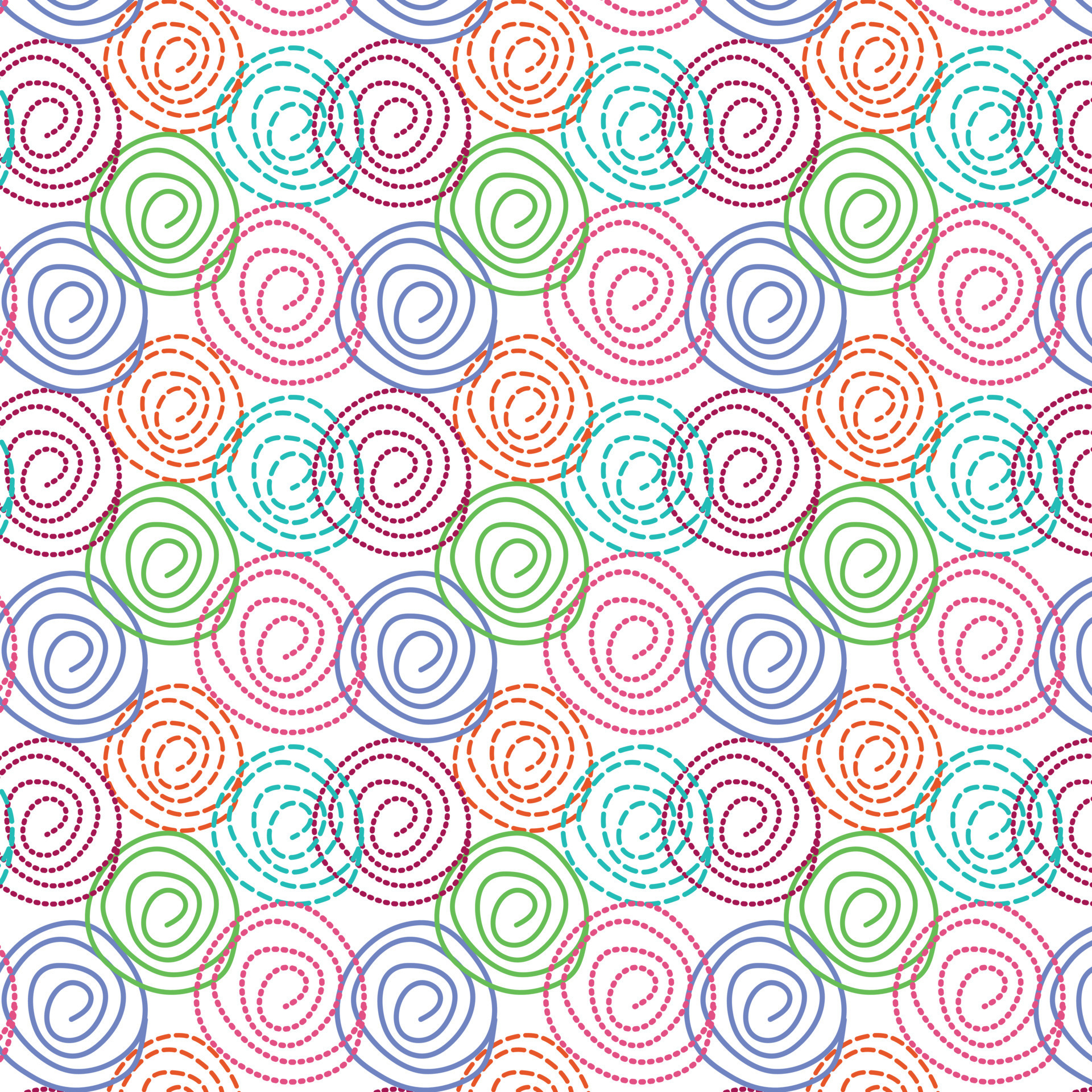 Abstract seamless spiral pattern hand drawn. 24112594 Vector Art at ...