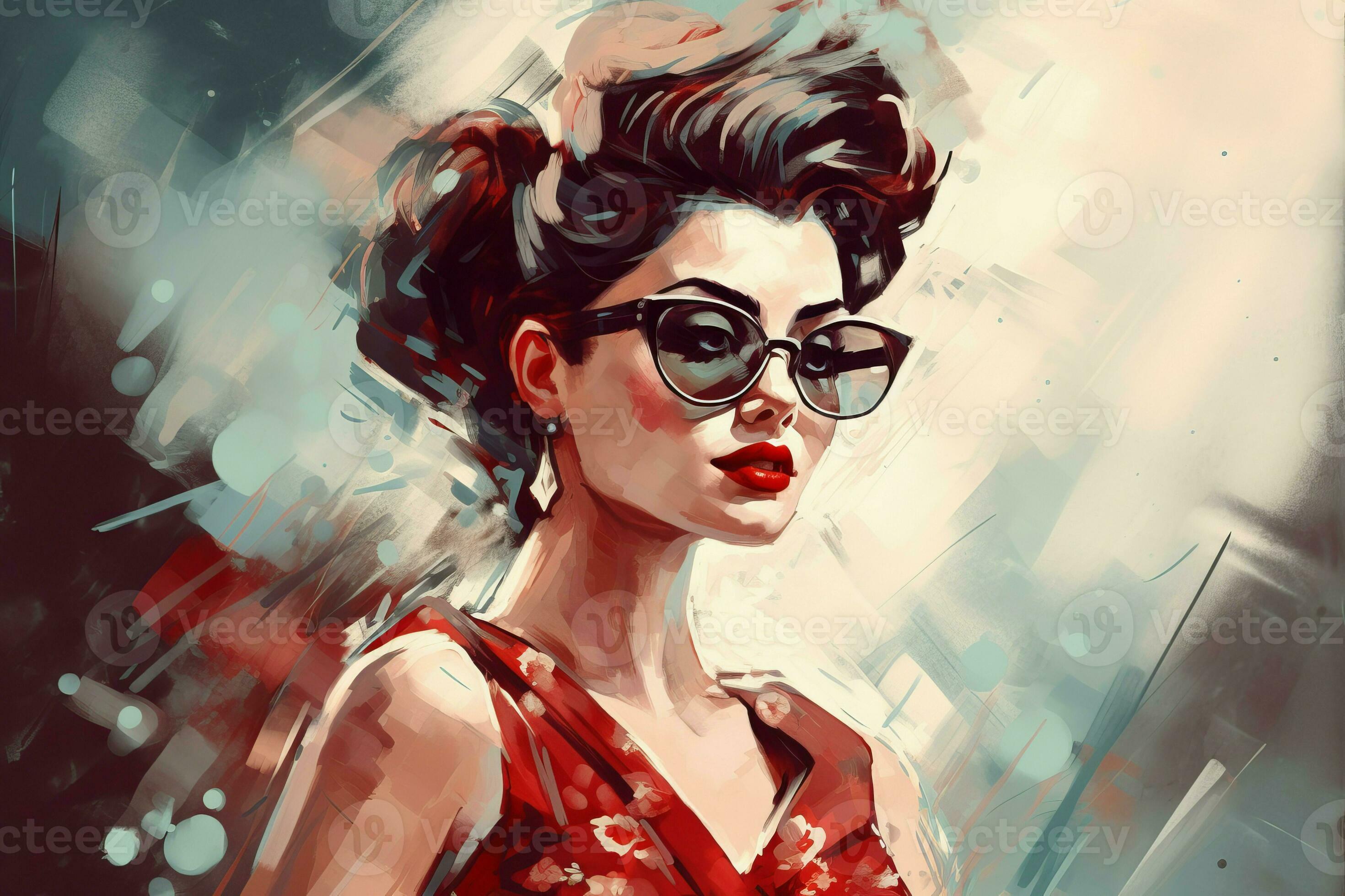 Retro woman portrait. Generate Ai 24114317 Stock Photo at Vecteezy Retro woman portrait. Generate Ai 24114317 Stock Photo at Vecteezy