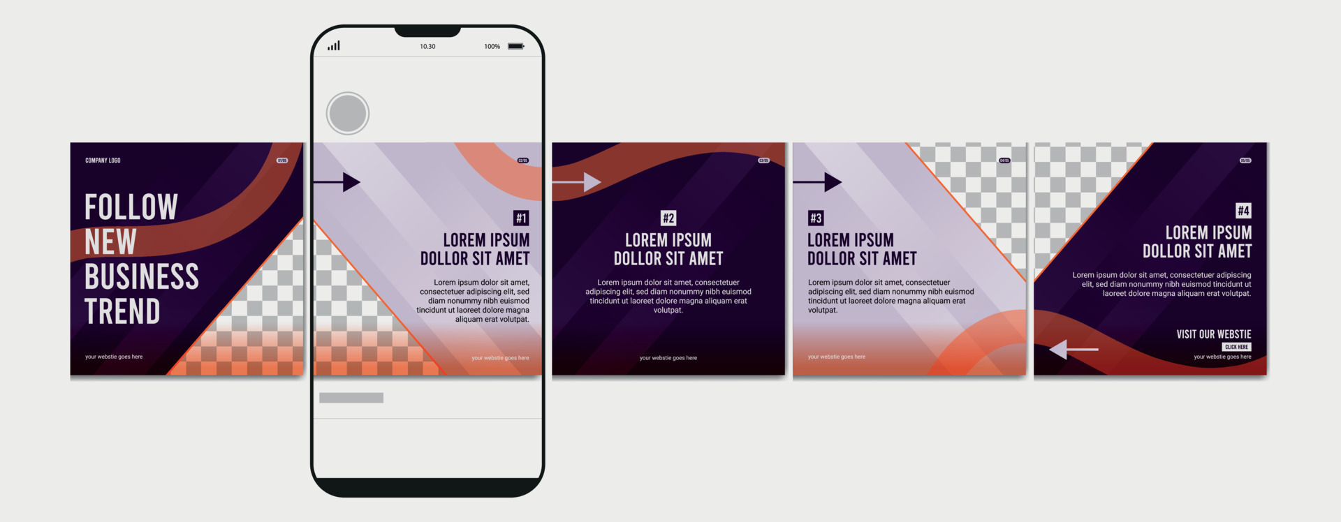 Set of Carousel Post, editable social media carousel post, modern and creative business carousel ...