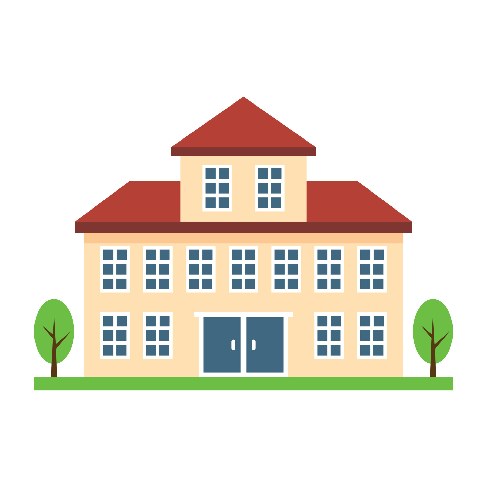 A House Structure With Grassy Yard Outside And Fence Depicting Home Yard 24114982 Vector Art At