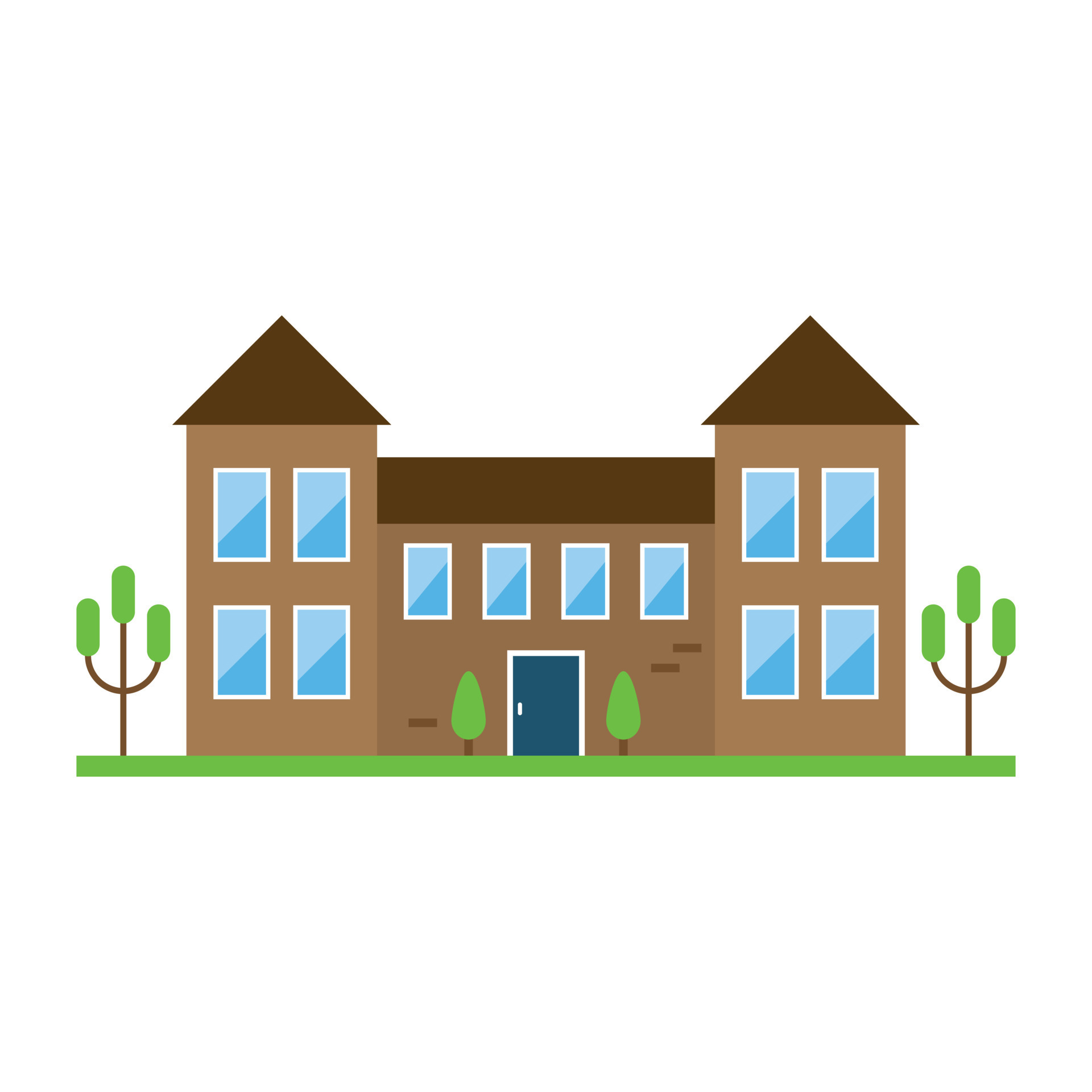A House Structure With Grassy Yard Outside And Fence Depicting Home Yard 24114989 Vector Art At