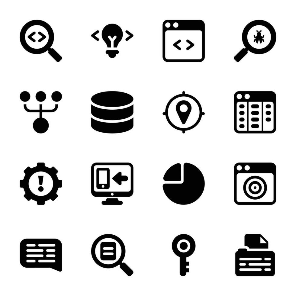 Software Development Glyph Vector Icons 24115094 Vector Art at Vecteezy