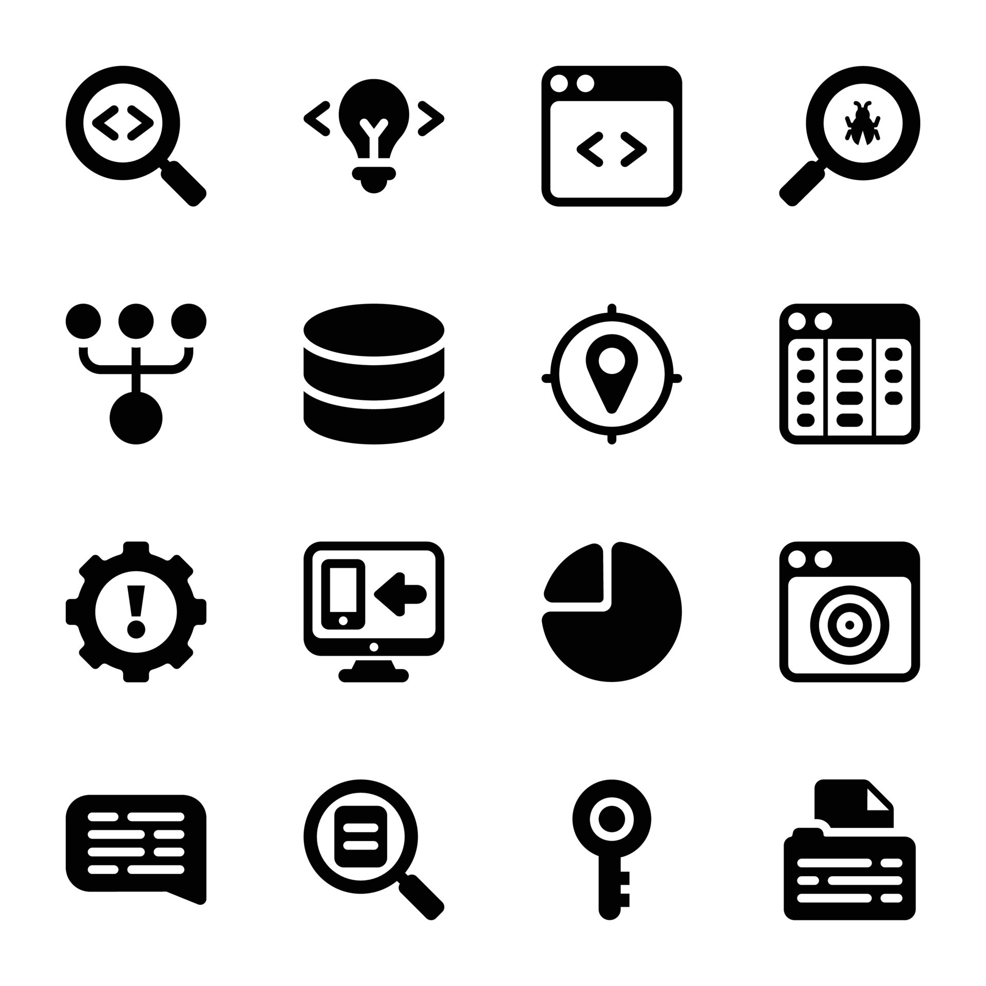 Software Development Glyph Vector Icons 24115094 Vector Art at Vecteezy