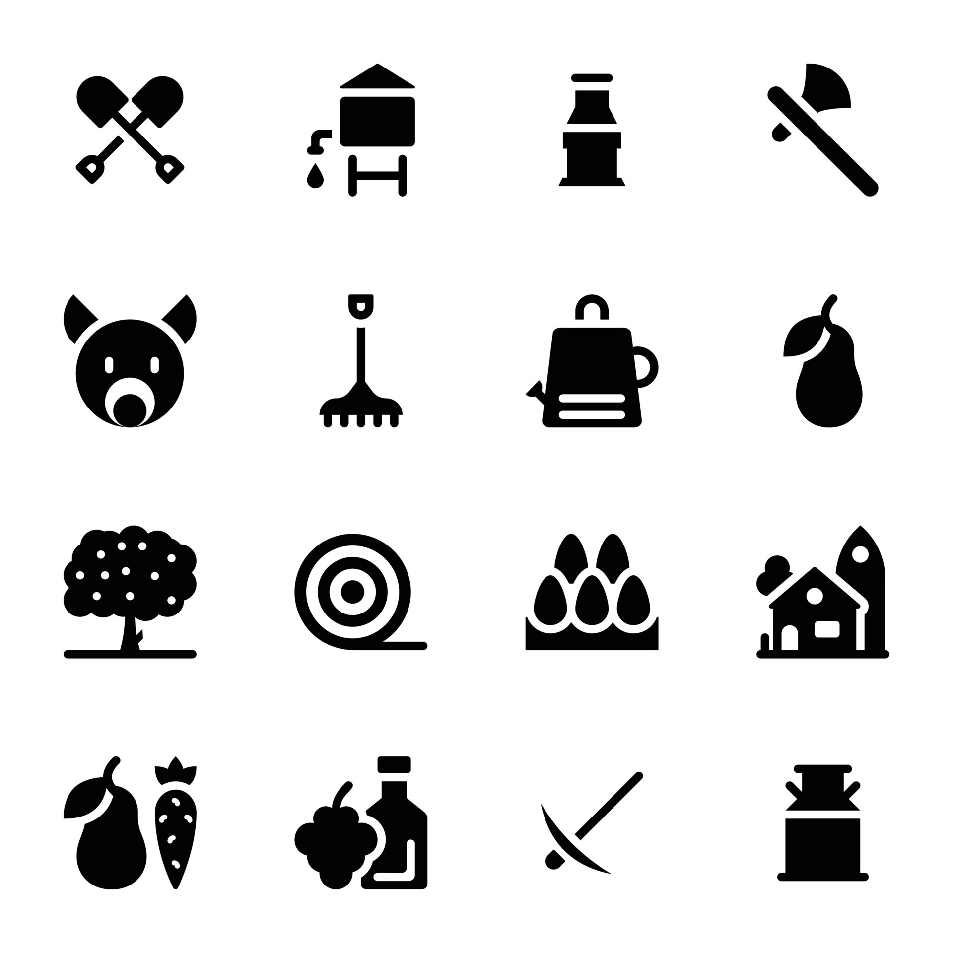 Gardening Glyph Vector Icons 24115106 Vector Art at Vecteezy