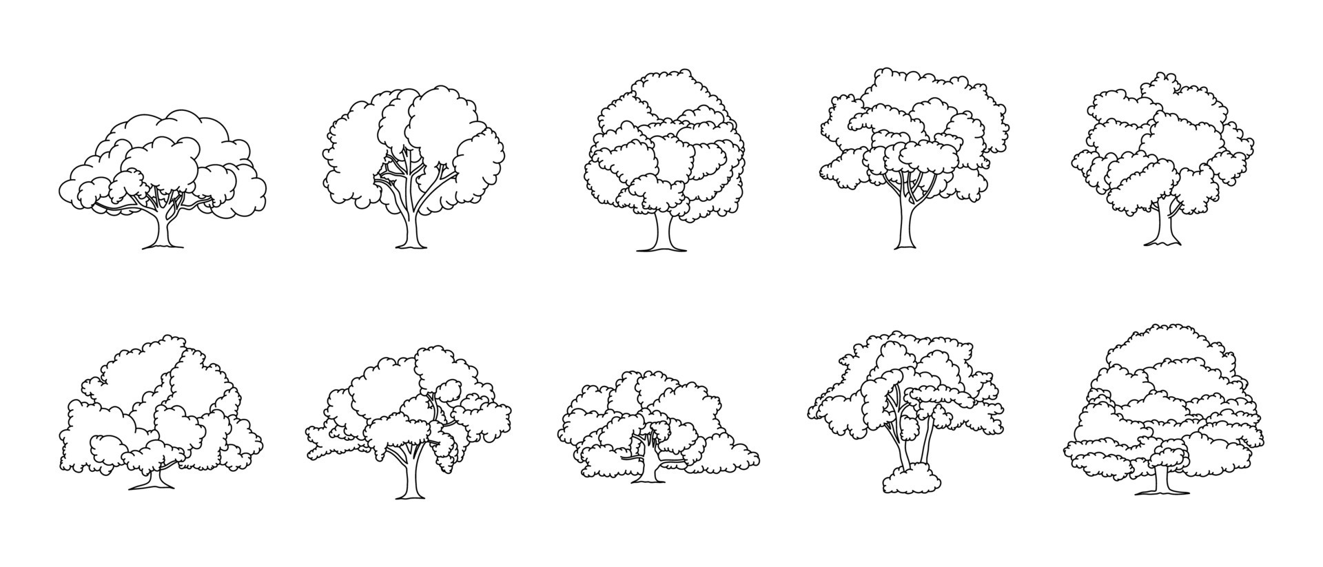 Tree Outline Illustration 24122497 Vector Art at Vecteezy