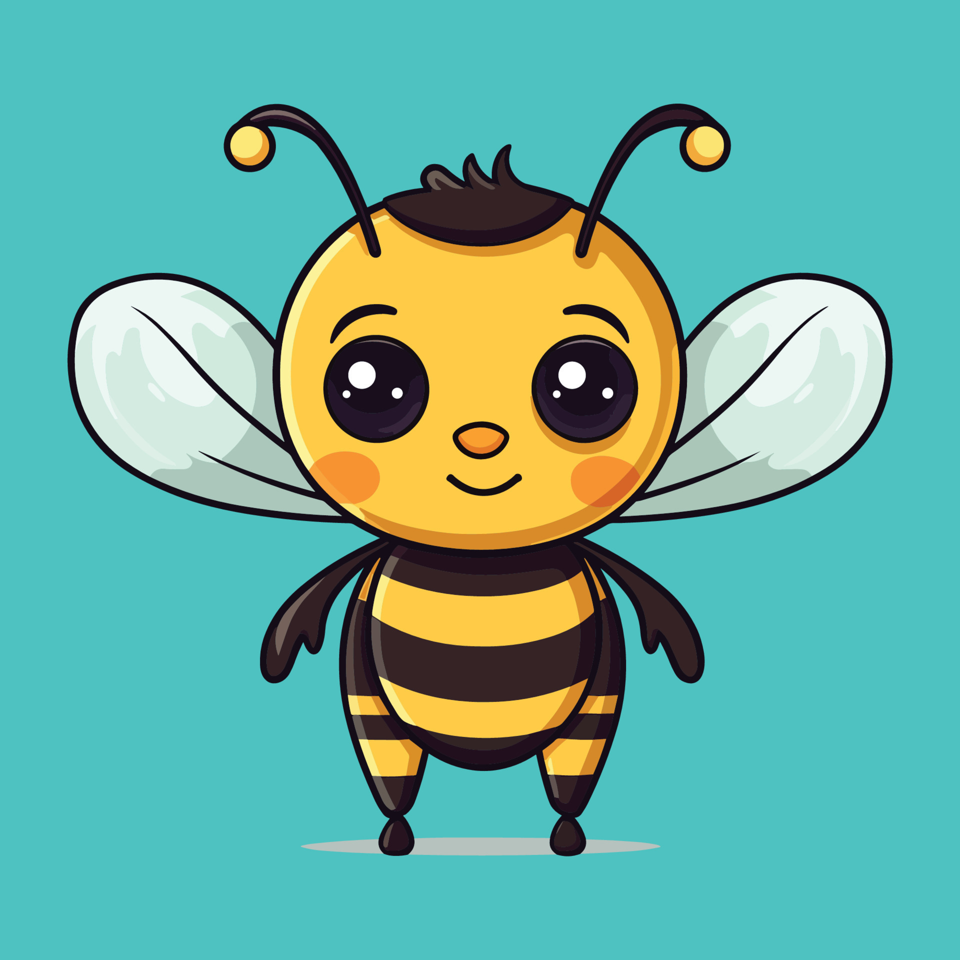 cute adorable bee clipart blue background 24124579 Vector Art at Vecteezy