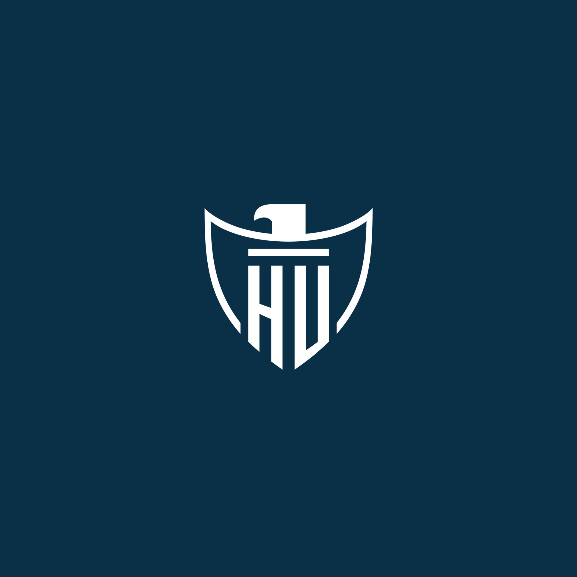 HU initial monogram logo for shield with eagle image vector design 24126097 Vector Art at Vecteezy
