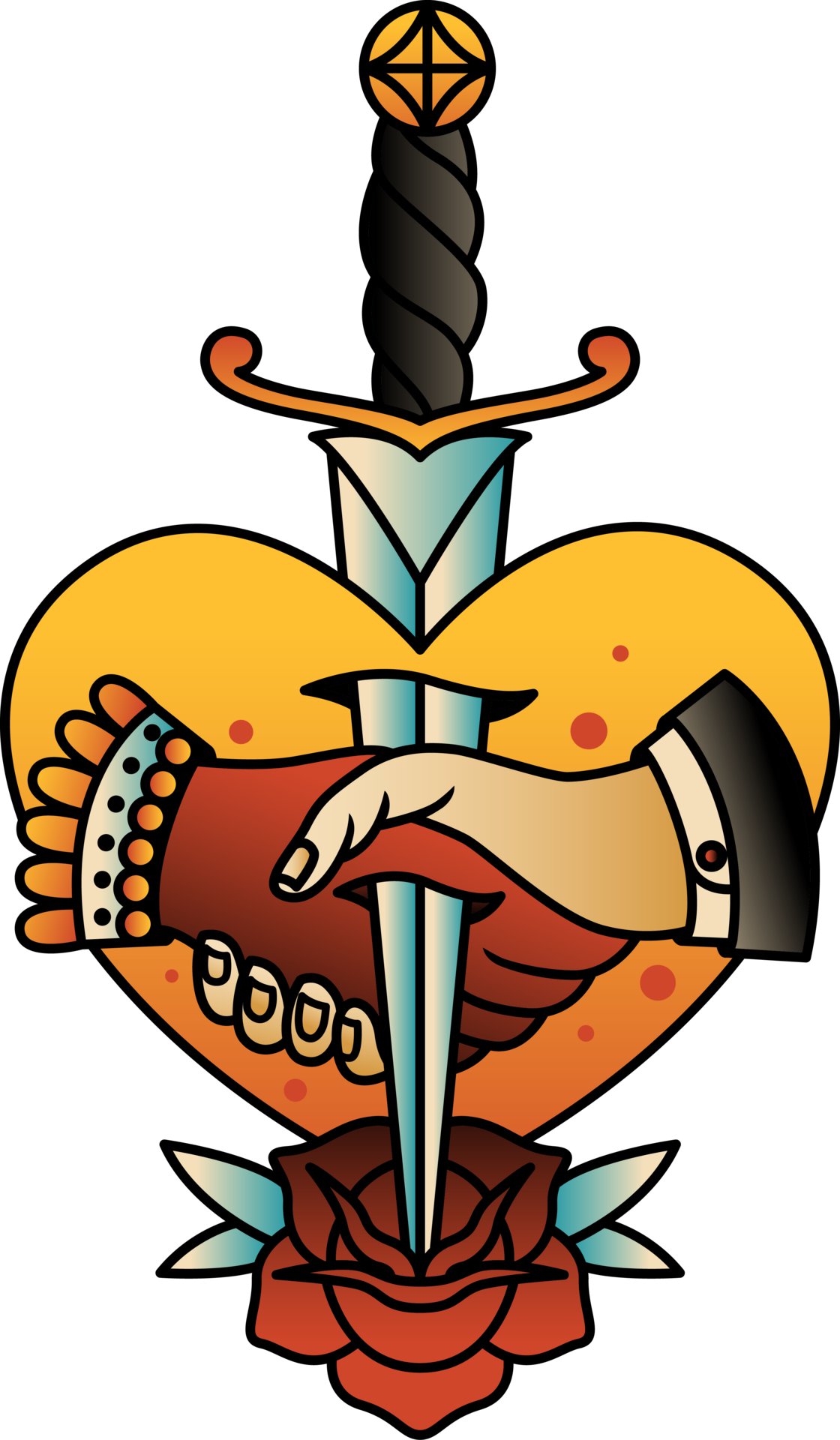 Tattoo Old School Vintage Colorful Icons Collection 24126866 Png