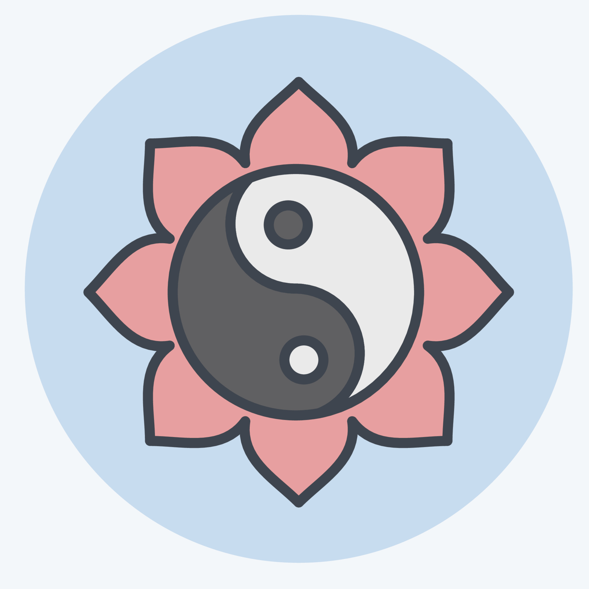 Icon Yin Yang Related To Chinese New Year Symbol Color Mate Style Simple Design Editable