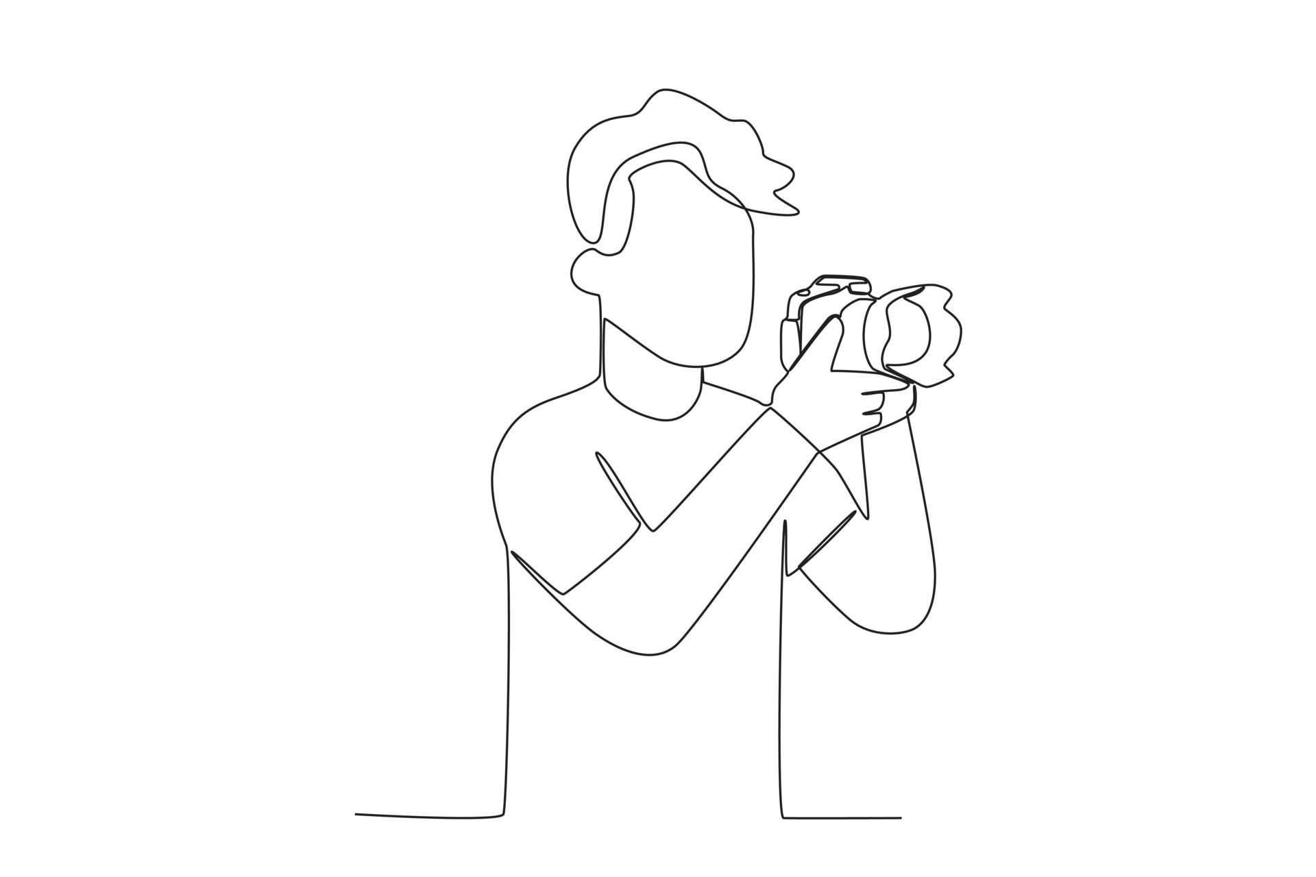 A Man Uses A Camera 24129713 Vector Art At Vecteezy