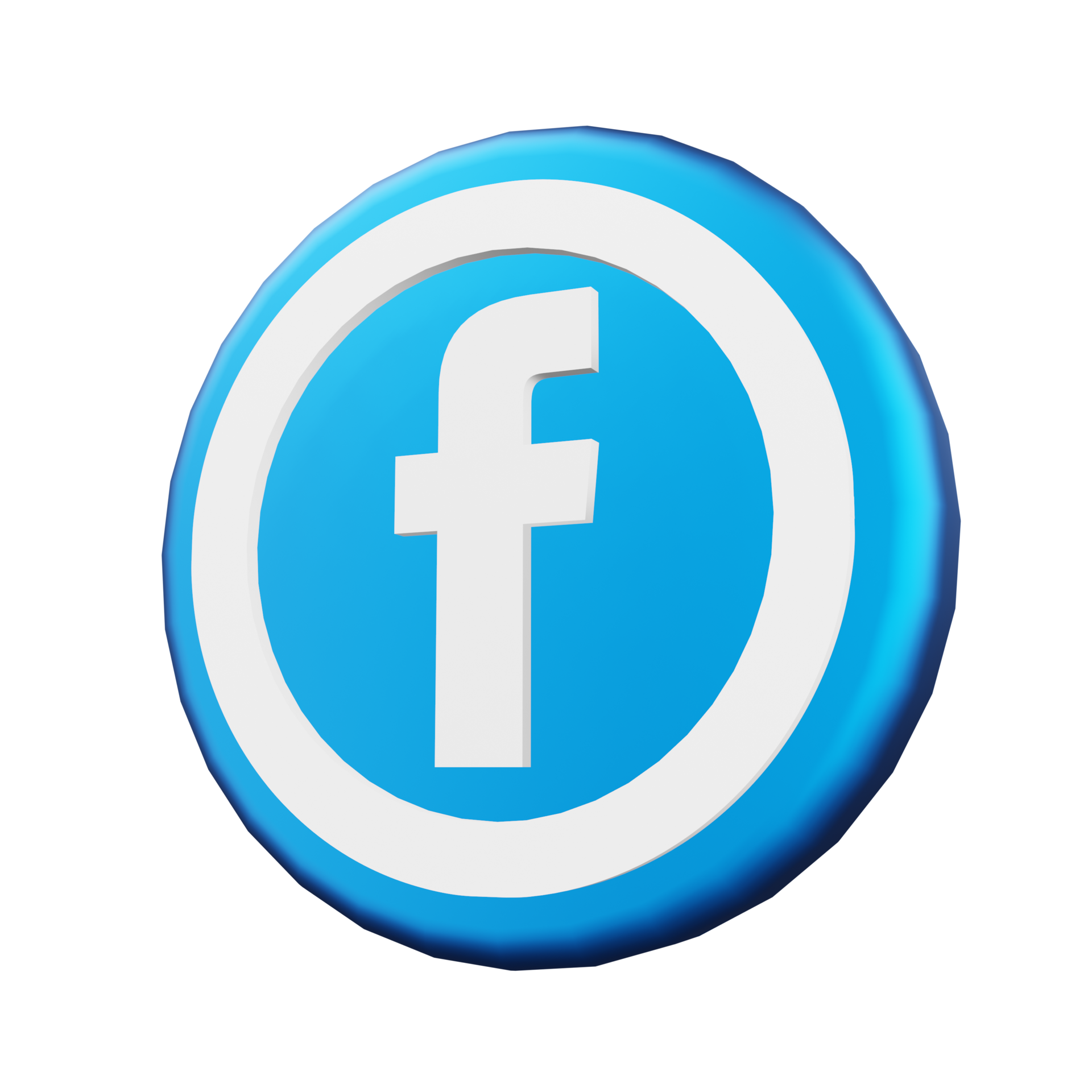 Social Media 3d Icon Isolated Metalic Colorful Symbol 3d Illustration
