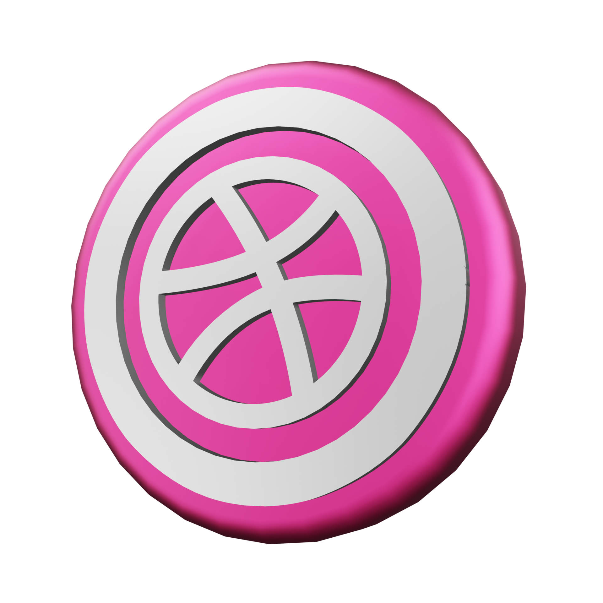 Social Media 3d Icon Isolated Metalic Colorful Symbol 3d Illustration