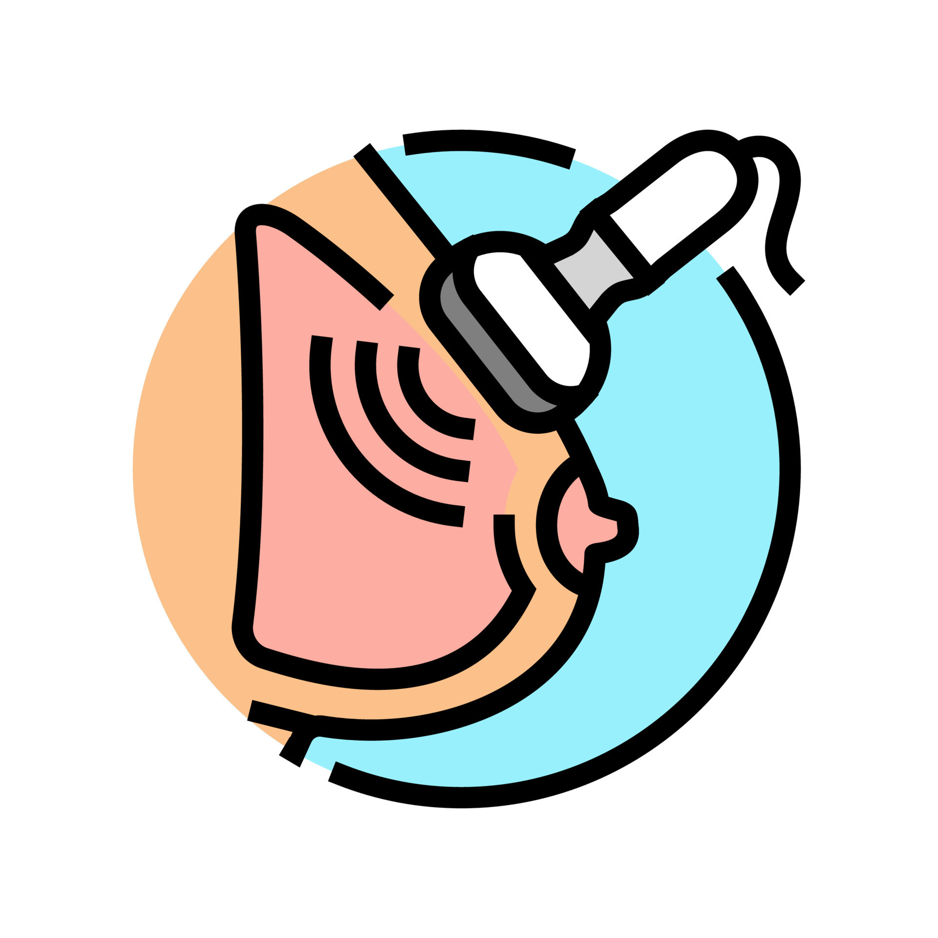 Breast Ultrasound Surgery Color Icon Vector Illustration 24130609
