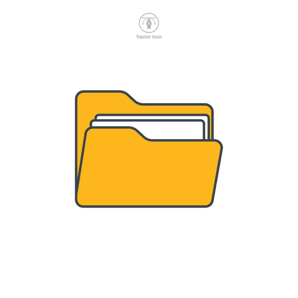 Folder icon symbol template for graphic and web design collection logo ...