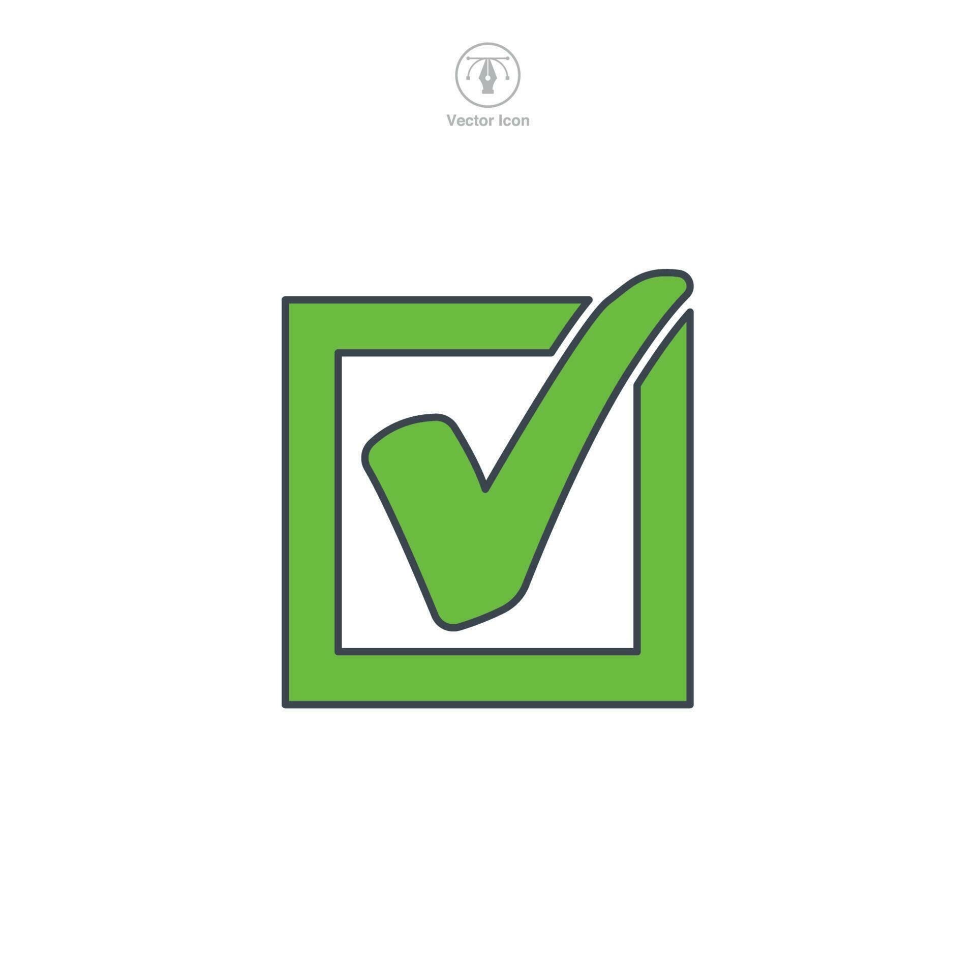 Check Mark in a Box icon symbol template for graphic and web design ...