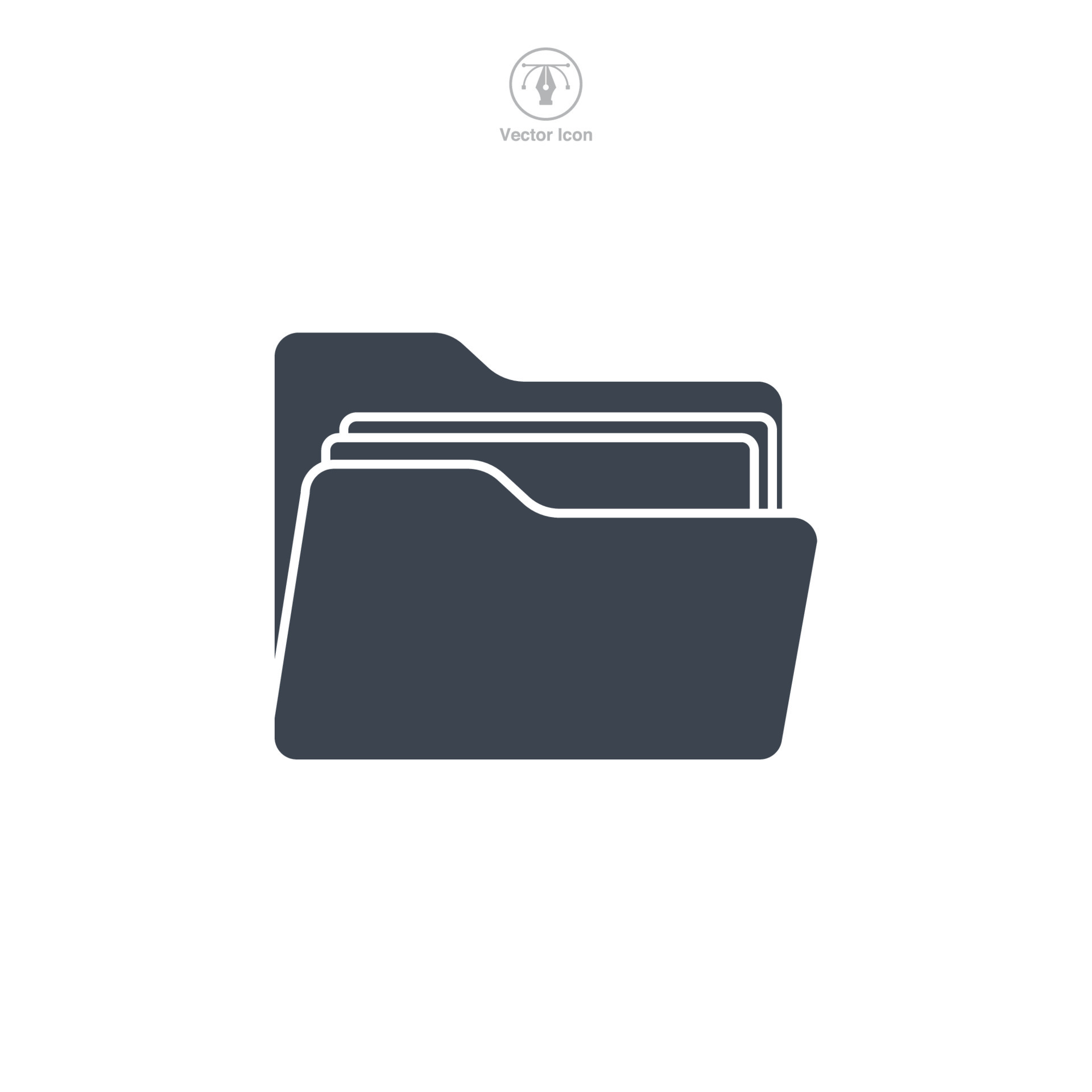 Folder Icon Symbol Template For Graphic And Web Design Collection Logo