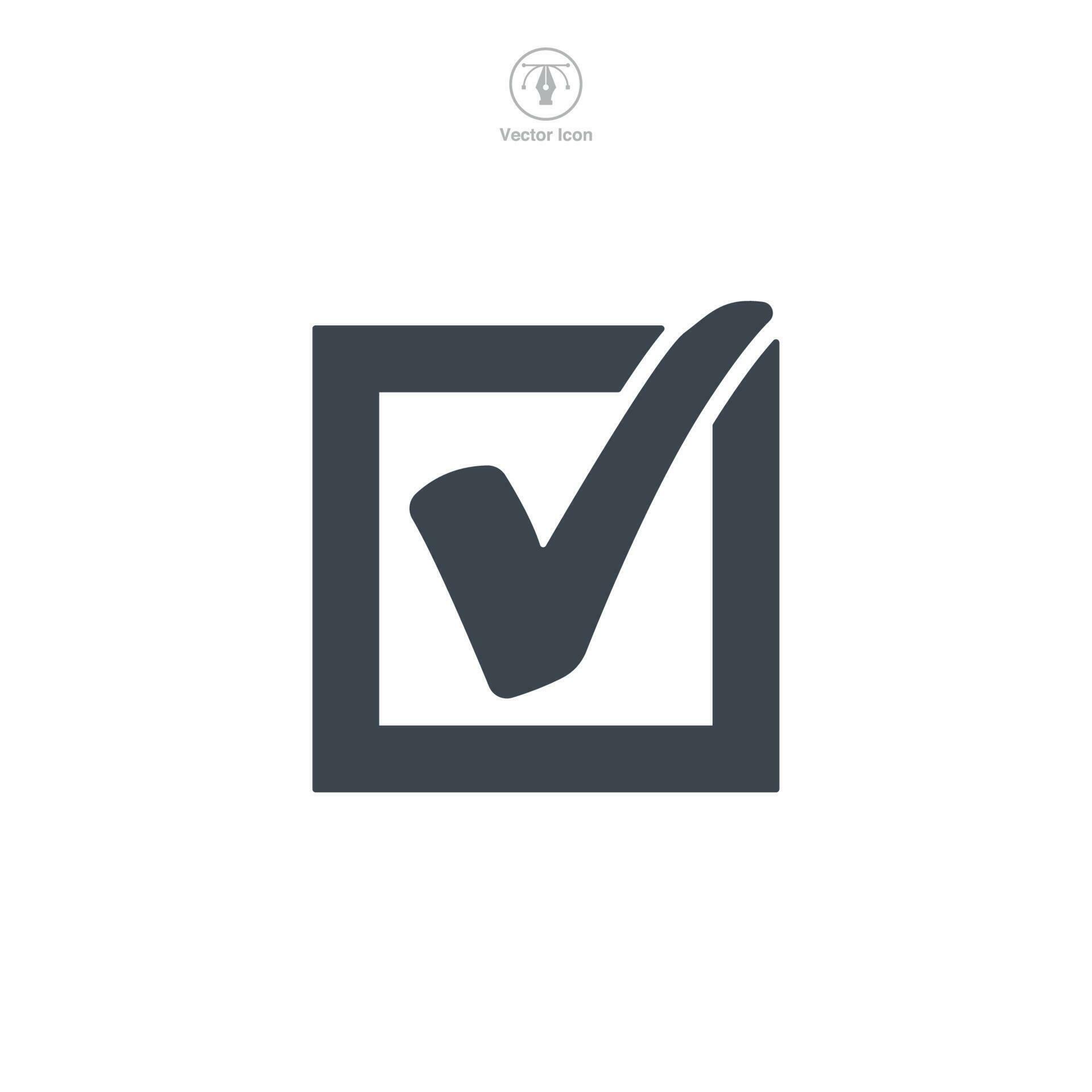 Check Mark in a Box icon symbol template for graphic and web design ...