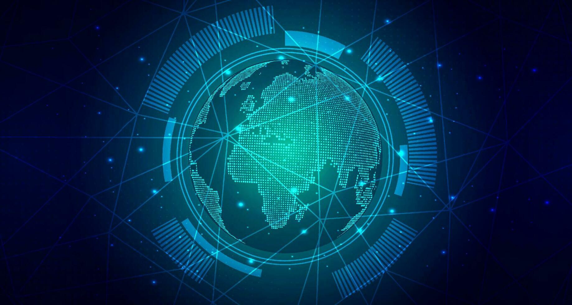 Digital Technology Worldwide Global Network Internet Connection Blue