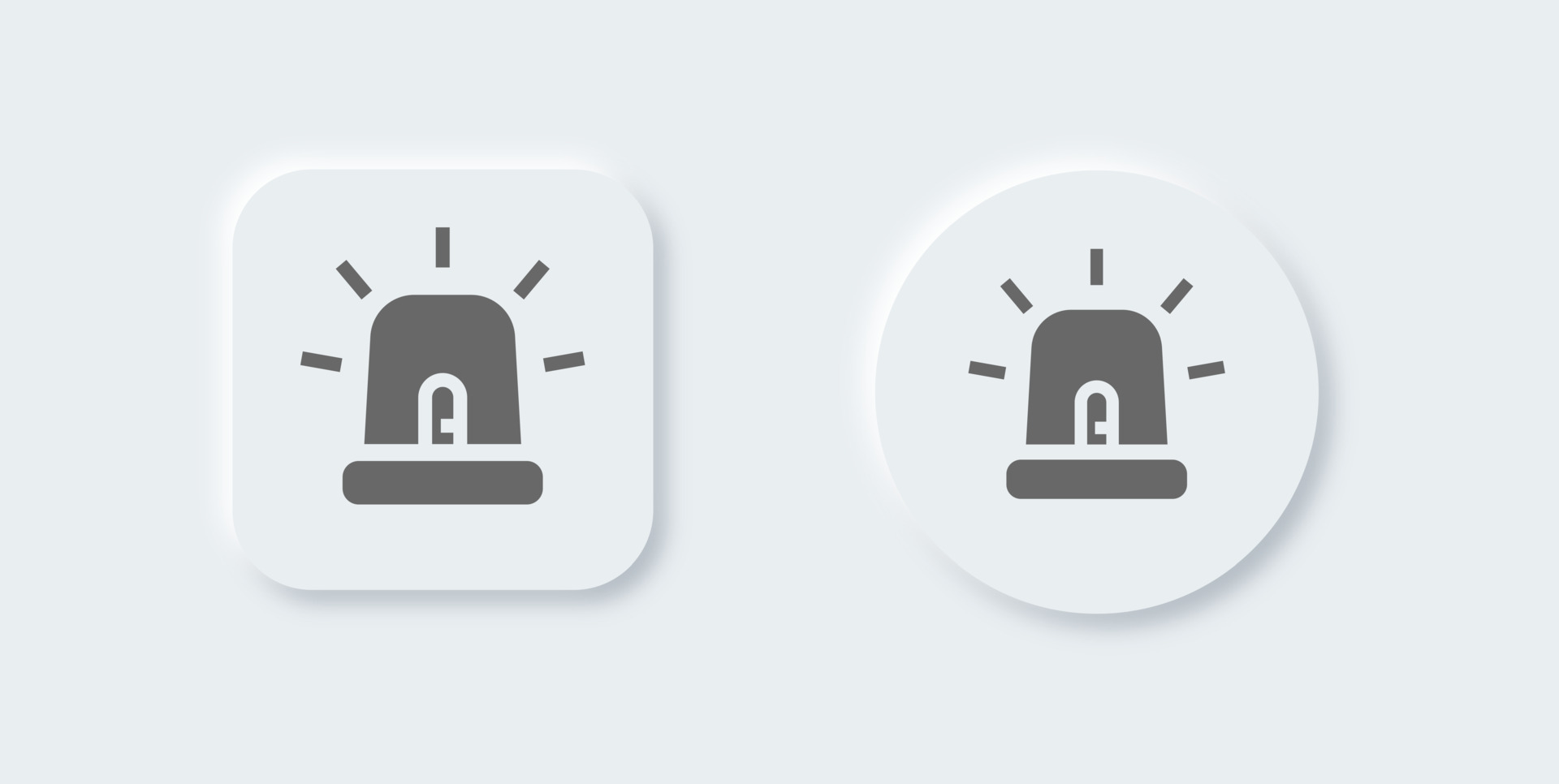 Flasher Light Solid Icon In Neomorphic Design Style Emergency Signs