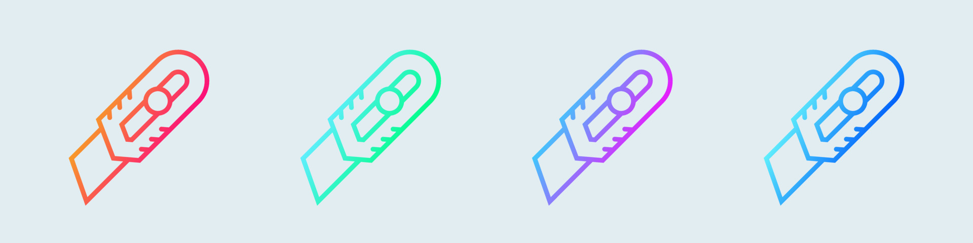 Cutter Line Icon In Gradient Colors Tool Signs Vector Illustration