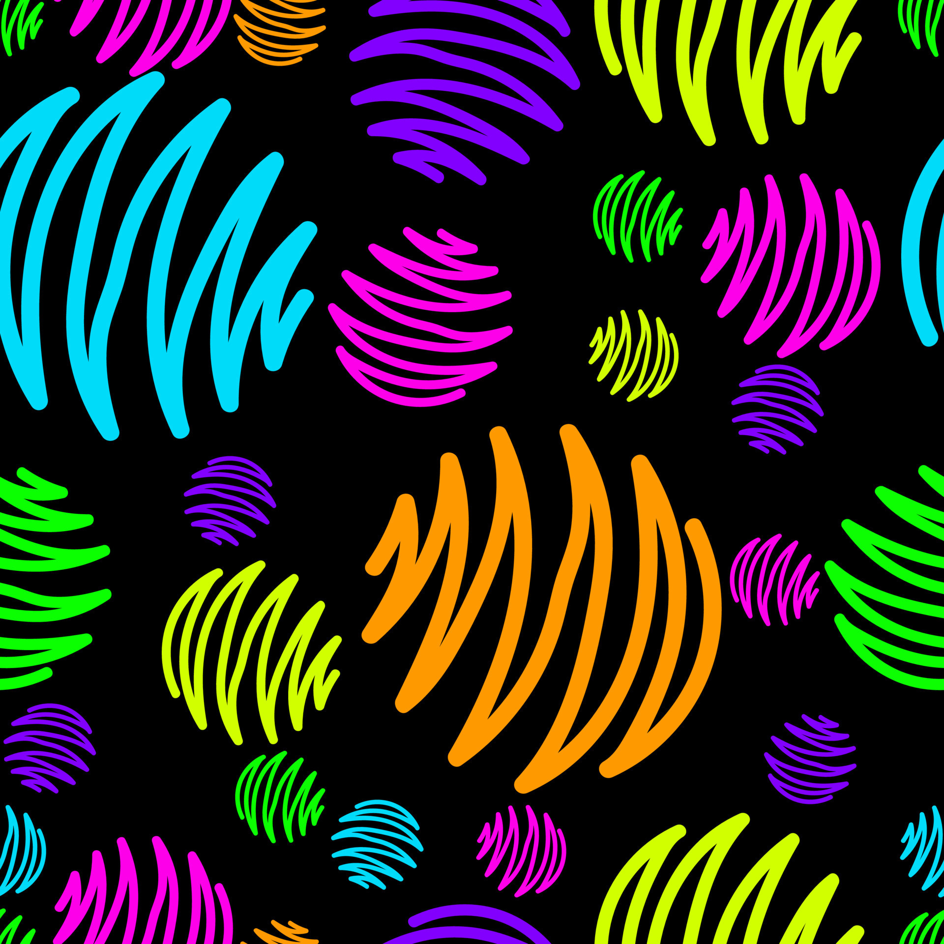 Bright neon. Hand drawn seamless pattern 24134570 Vector Art at Vecteezy
