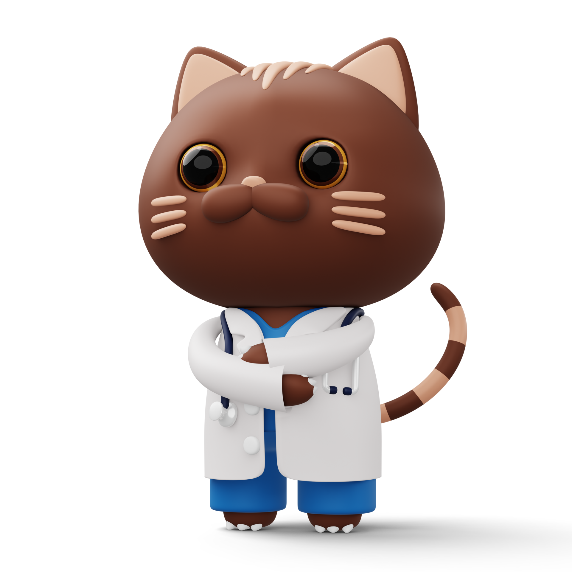 Cute Doctor Cat 3d Cartoon Cat Character 3d Rendering 24135067 Png