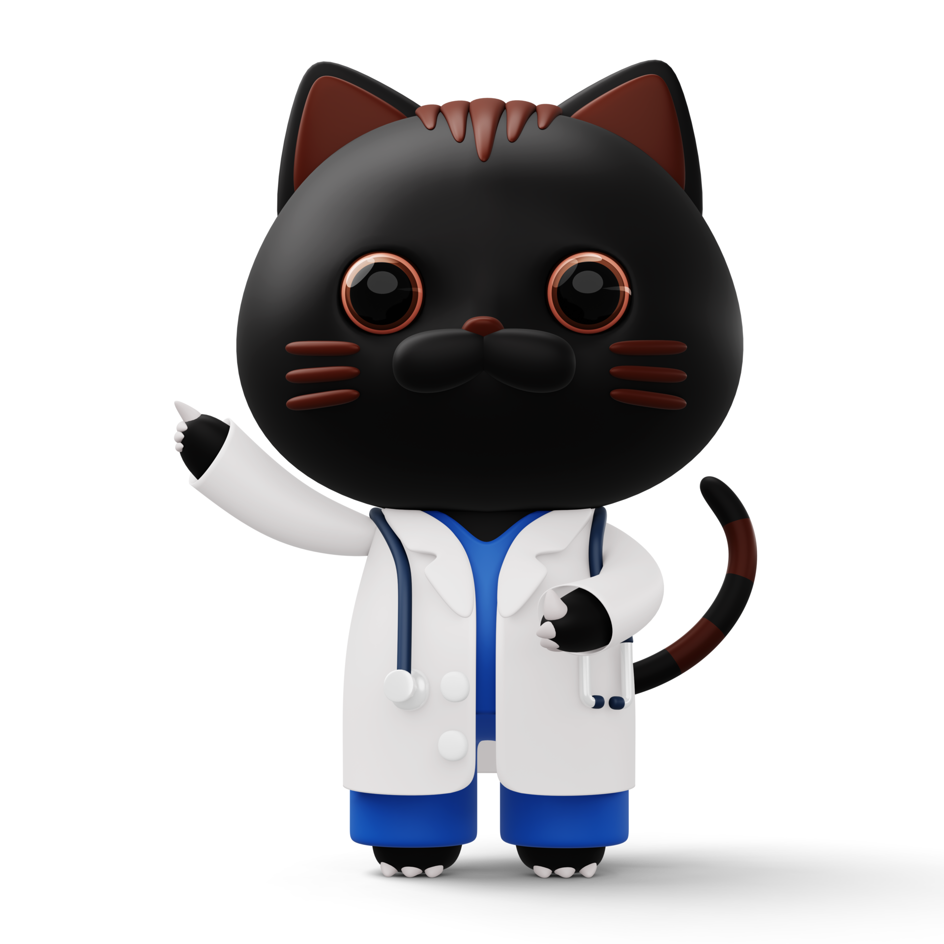 Cute Doctor Cat 3d Cartoon Cat Character 3d Rendering 24135070 Png