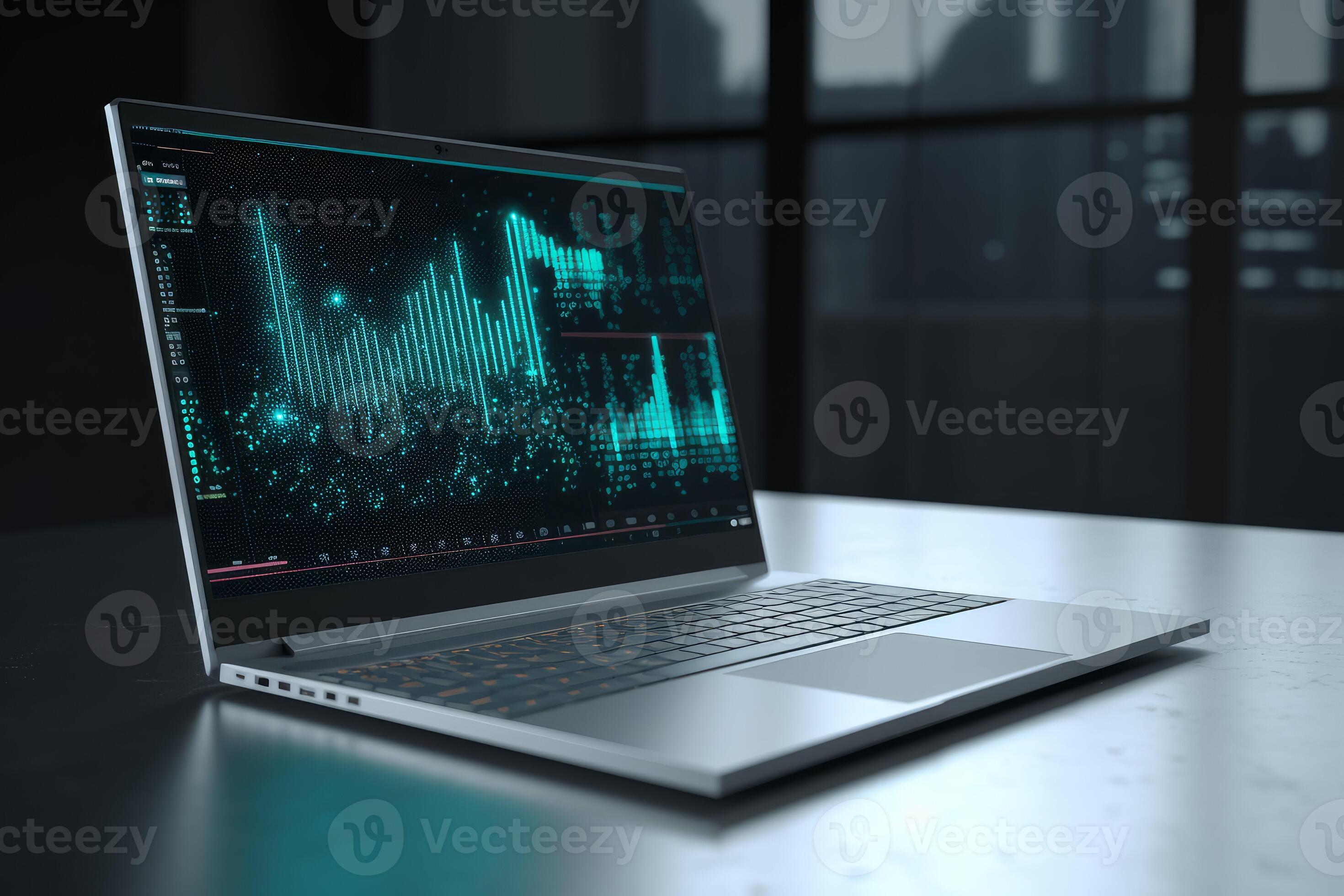 Laptop analytical data chart. Generate Ai 24136707 Stock Photo at Vecteezy