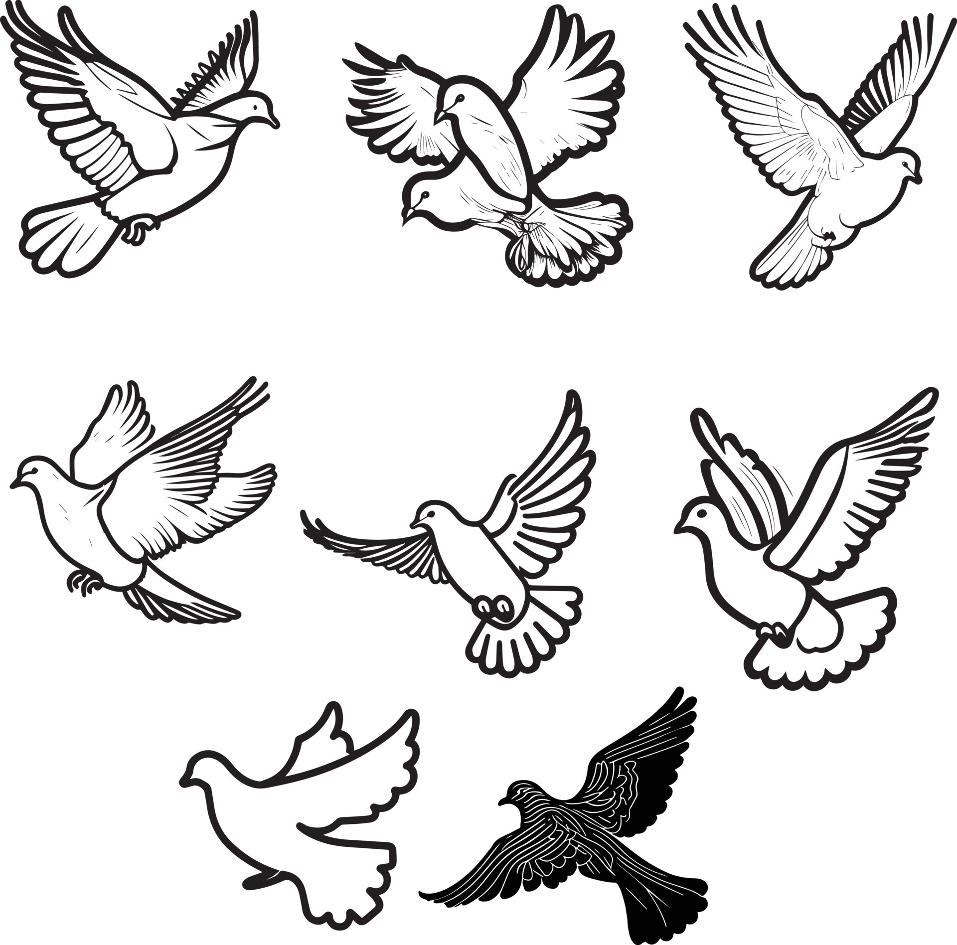 Flying Dove Outline Icon Isolated Line Vector Illustration 24137539 ... Flying Dove Outline Icon Isolated Line Vector Illustration 24137539 ...