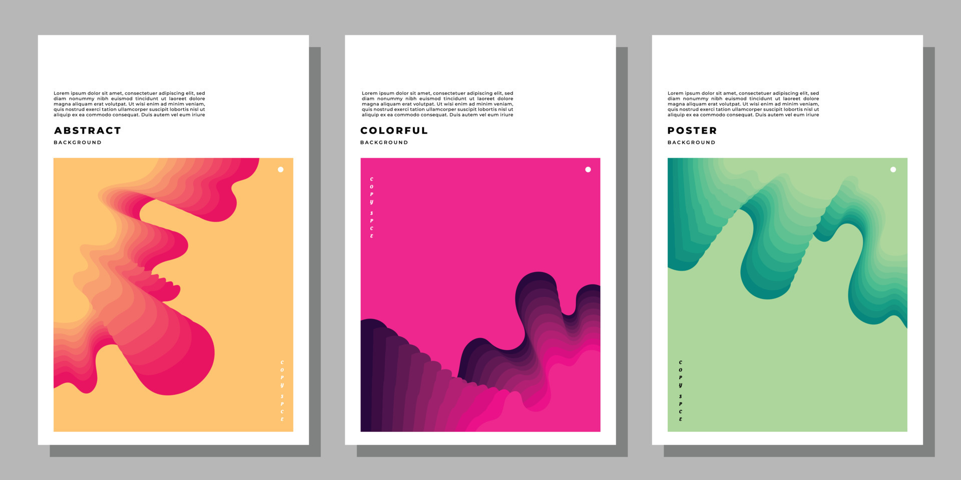 Abstract Fluid Portrait Background Template Copy Space Set For Poster Banner Leaflet Card