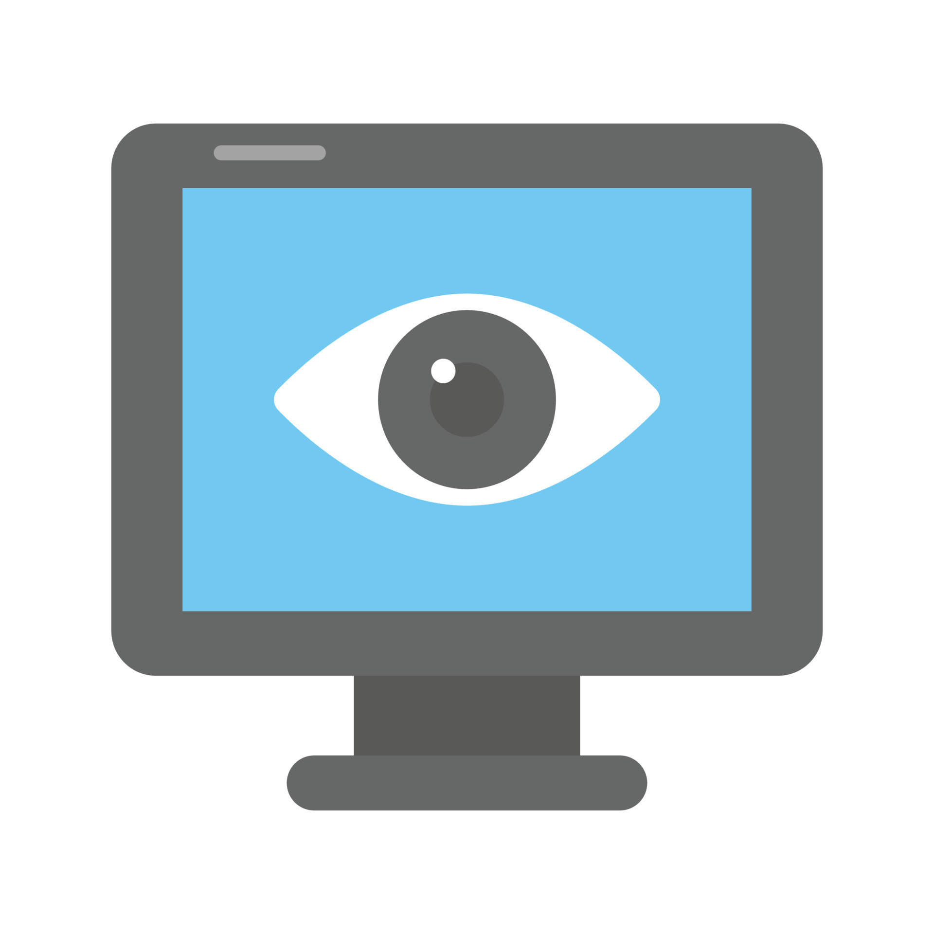 An eye inside the monitor screen showing concept icon of monitoring in ...