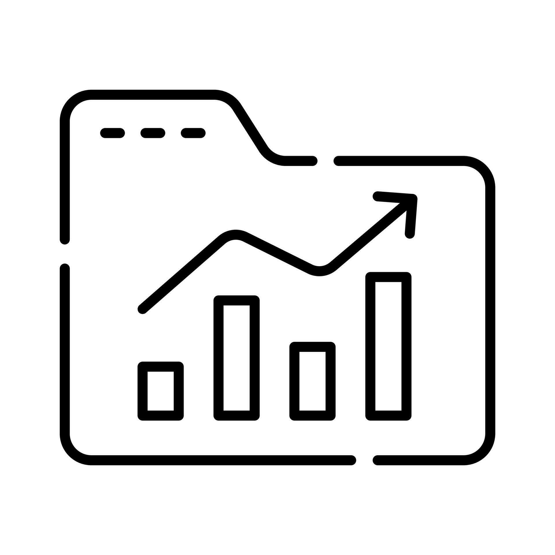 Bar Chart On File Folder Denoting Concept Vector Of Data Analysis In Trendy Style 24140872