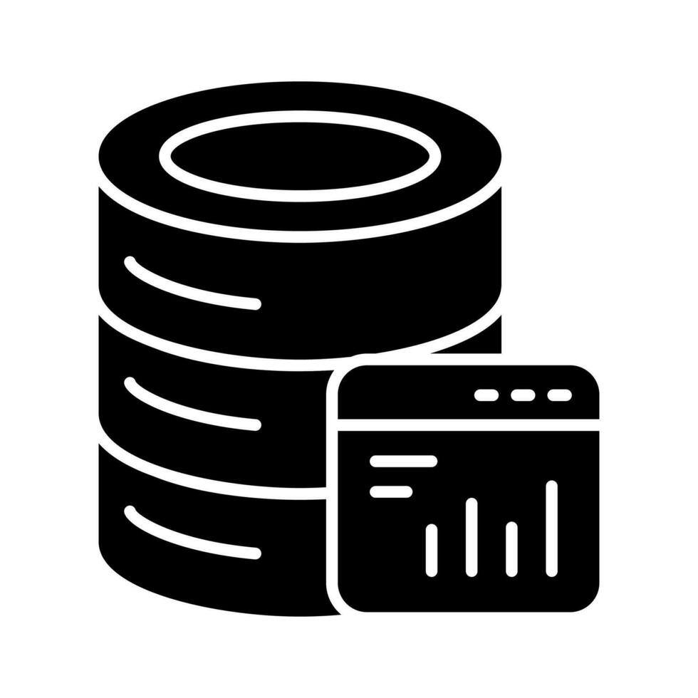 Bar Chart With Database Showing Concept Vector Of Database Analysis Premium Icon 24141042 Vector