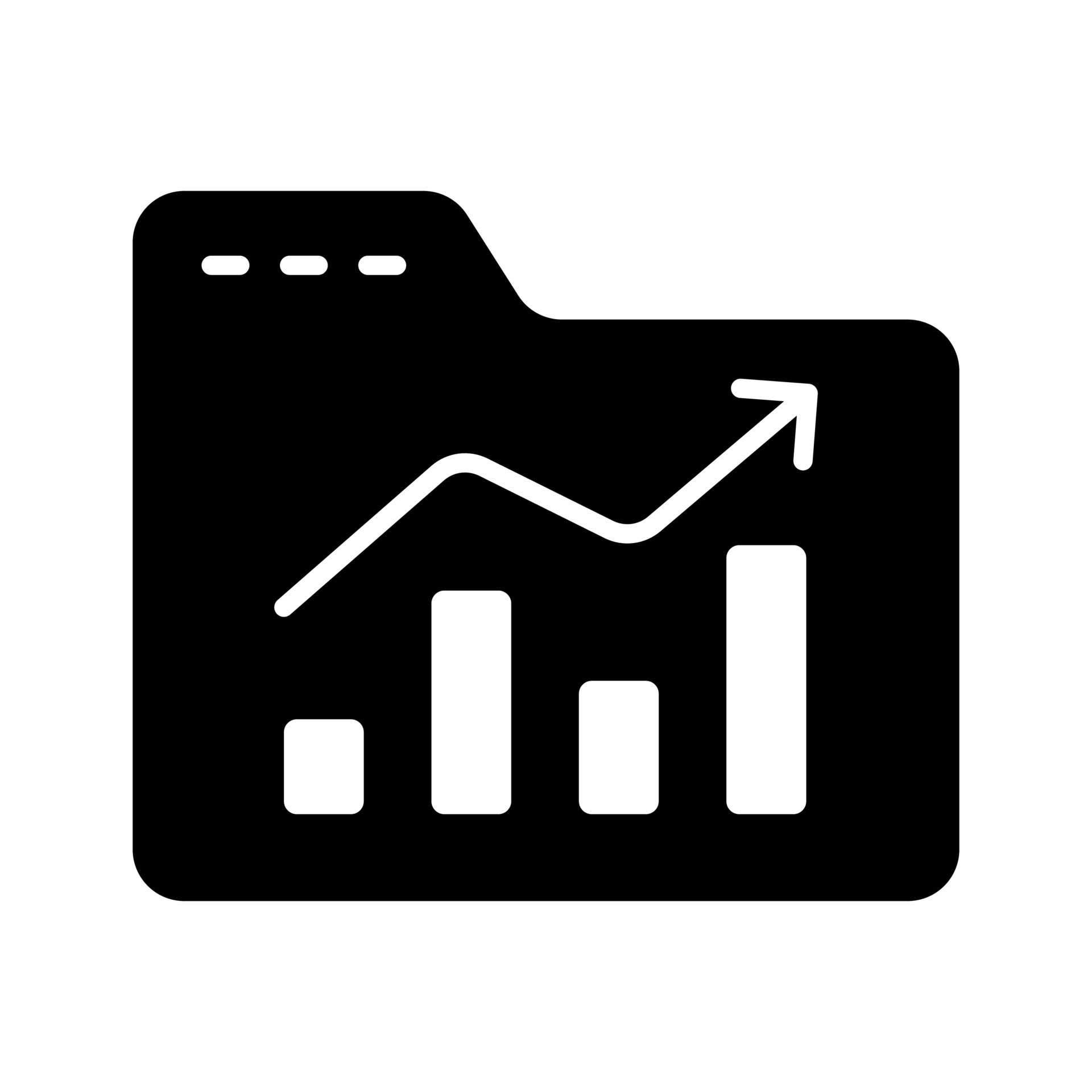 Bar Chart On File Folder Denoting Concept Vector Of Data Analysis In Trendy Style 24141051