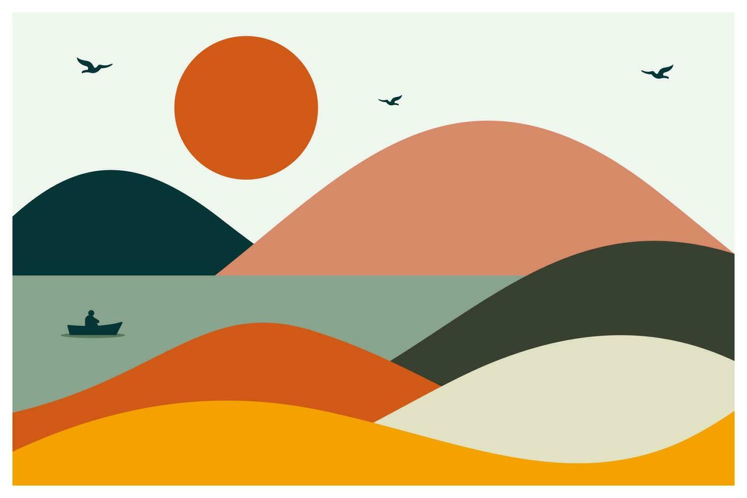 Wall art canvas landscape design illustration background 24141186 ...