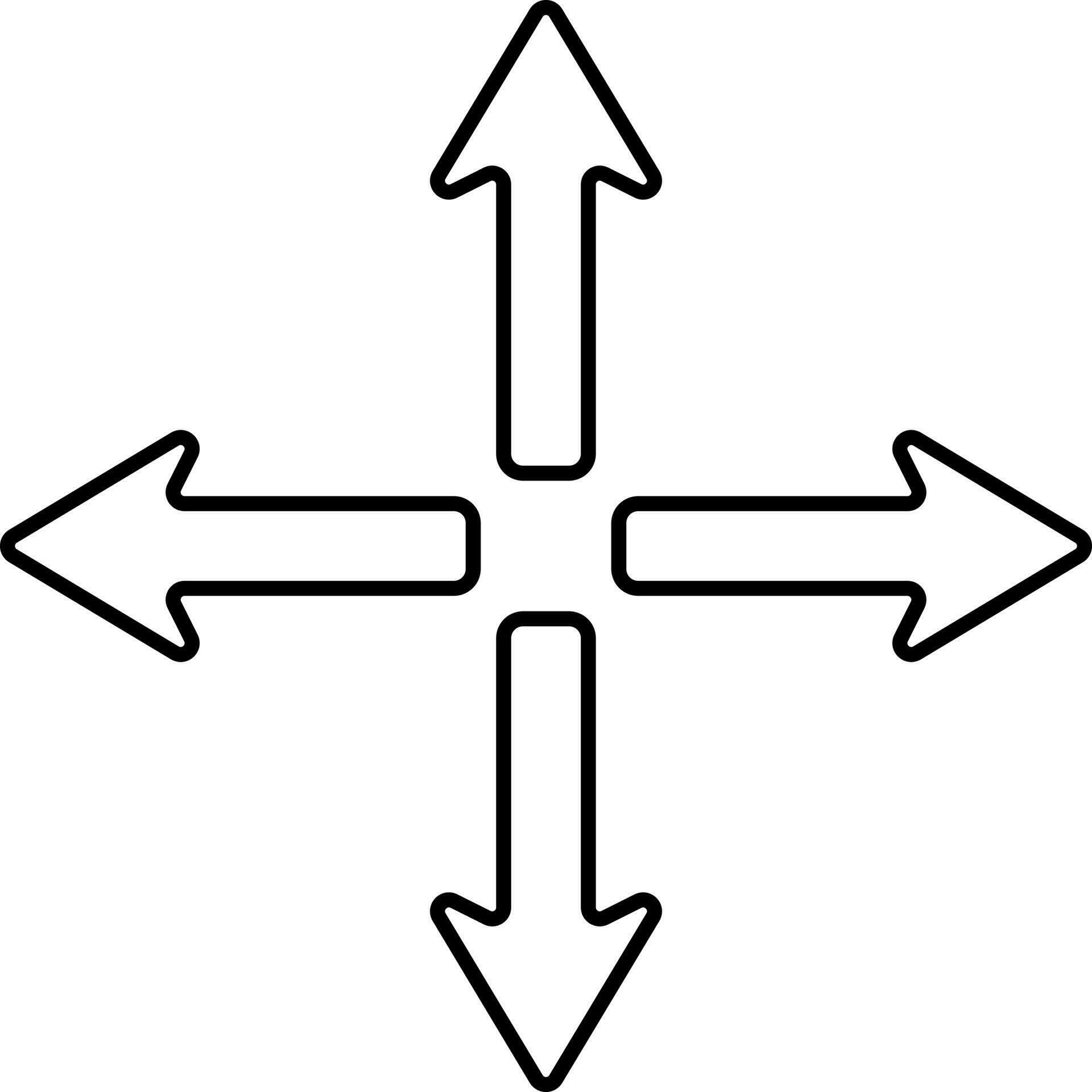 Four Direction Arrow Icon In Line Art. 24144984 Vector Art at Vecteezy