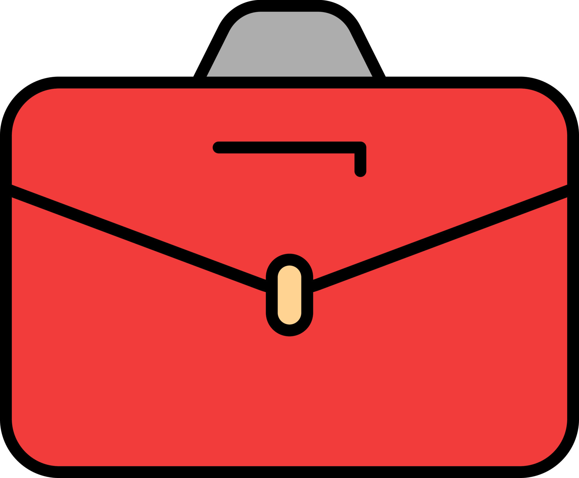 Flat Style Briefcase Icon In Red Color. 24145126 Vector Art at Vecteezy