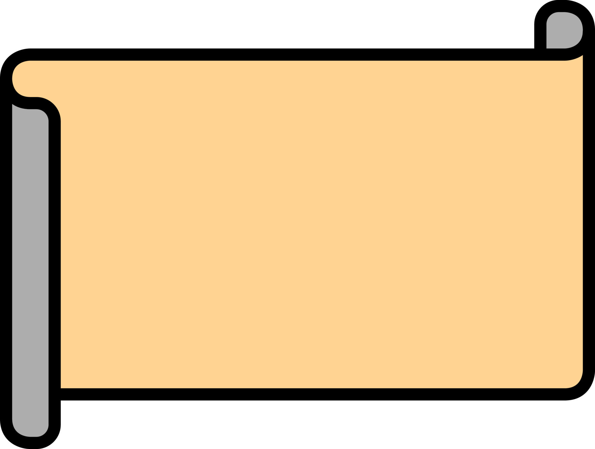 Scroll Empty Page Icon In Gray And Peach Color. 24145128 Vector Art at Vecteezy