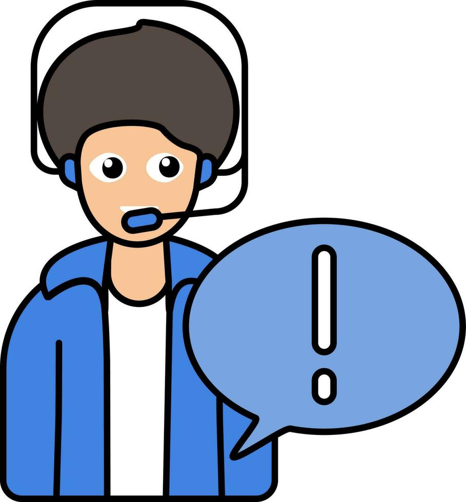 Warning Or Updating Calling Customer Service Icon In Blue And White Color 24145191 Vector Art