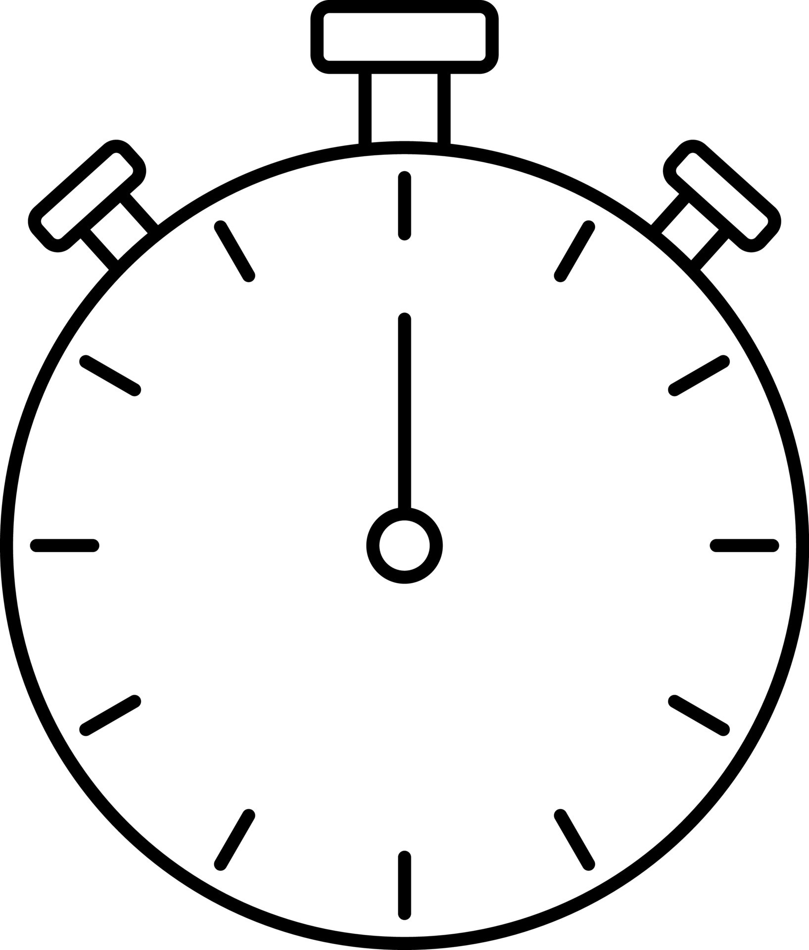 Flat Style Timer Clock Icon In Black Outline 24145833 Vector Art At